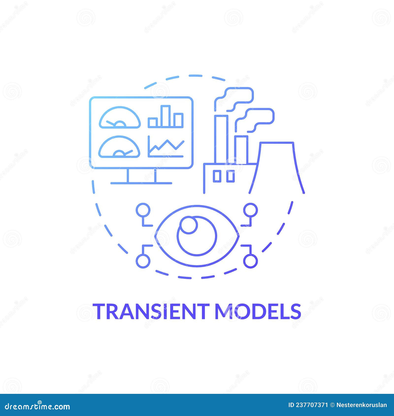Transient Models Blue Gradient Concept Icon Cartoon Vector ...