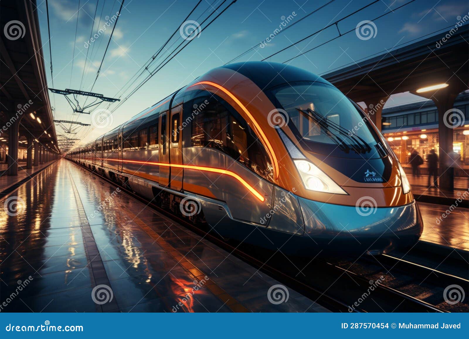 Transient Rush Motion Blur Frames High Speed Trains Passage Through ...