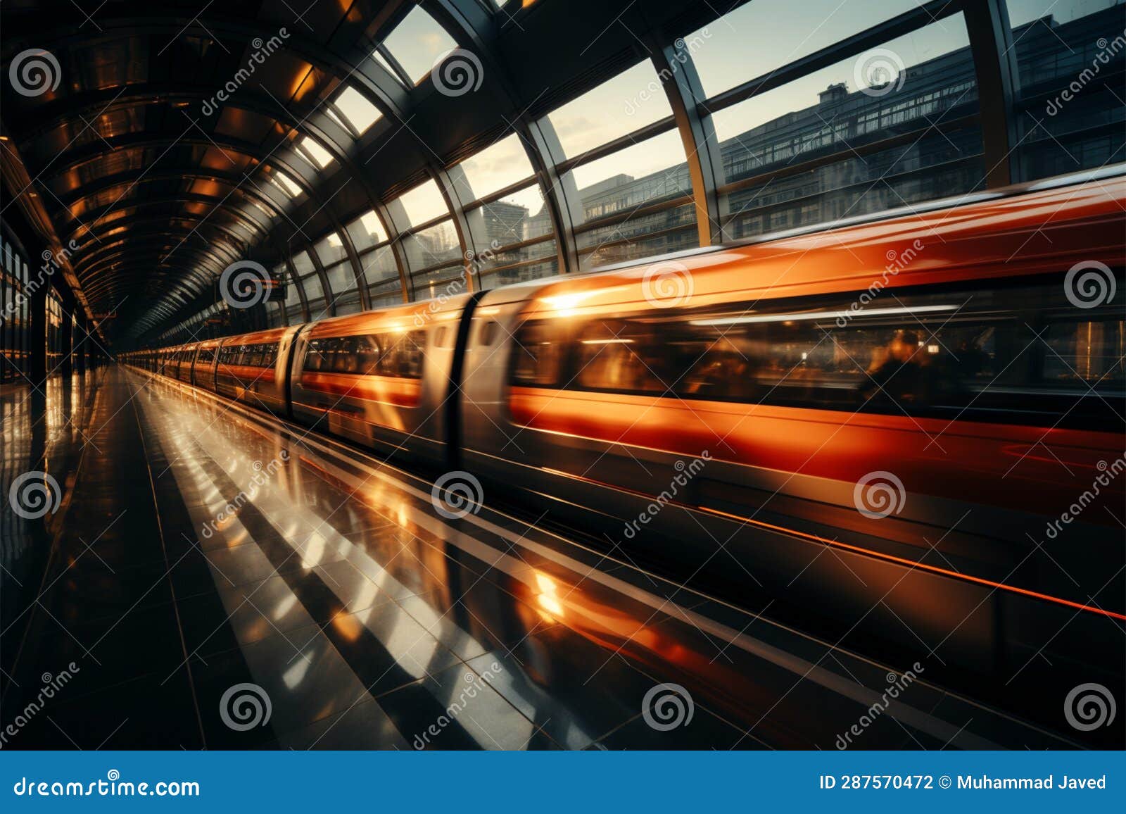 Transient Rush Motion Blur Frames High Speed Trains Passage Through ...
