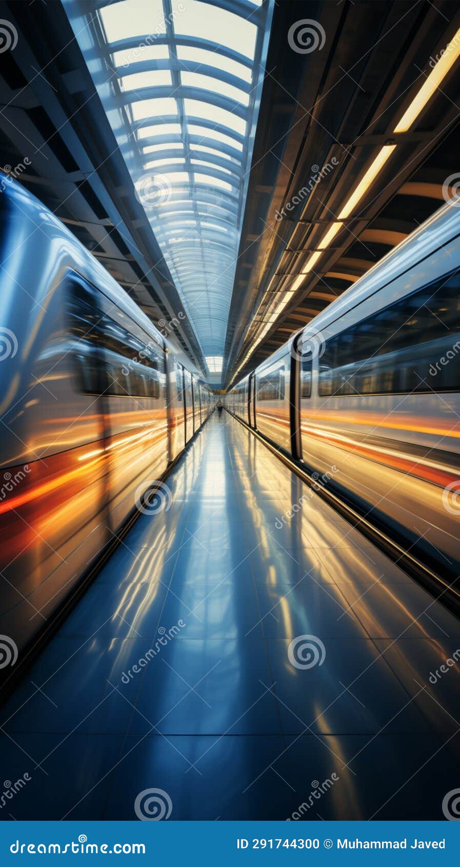 Transient Rush Motion Blur Frames High Speed Trains Passage Through ...