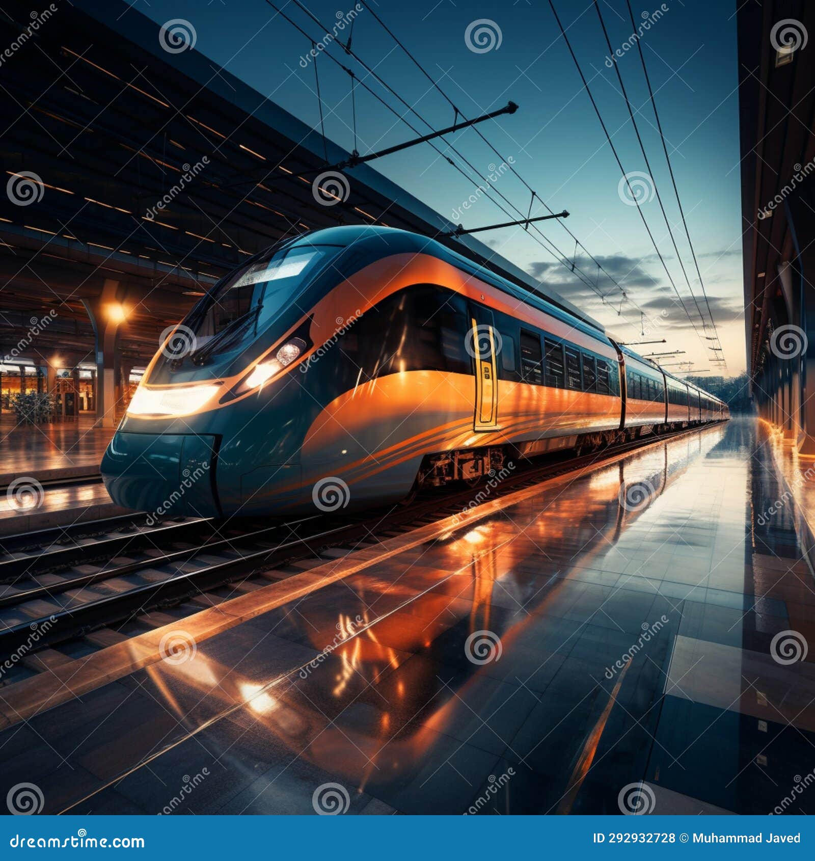 Transient Rush Motion Blur Frames High Speed Trains Passage Through ...