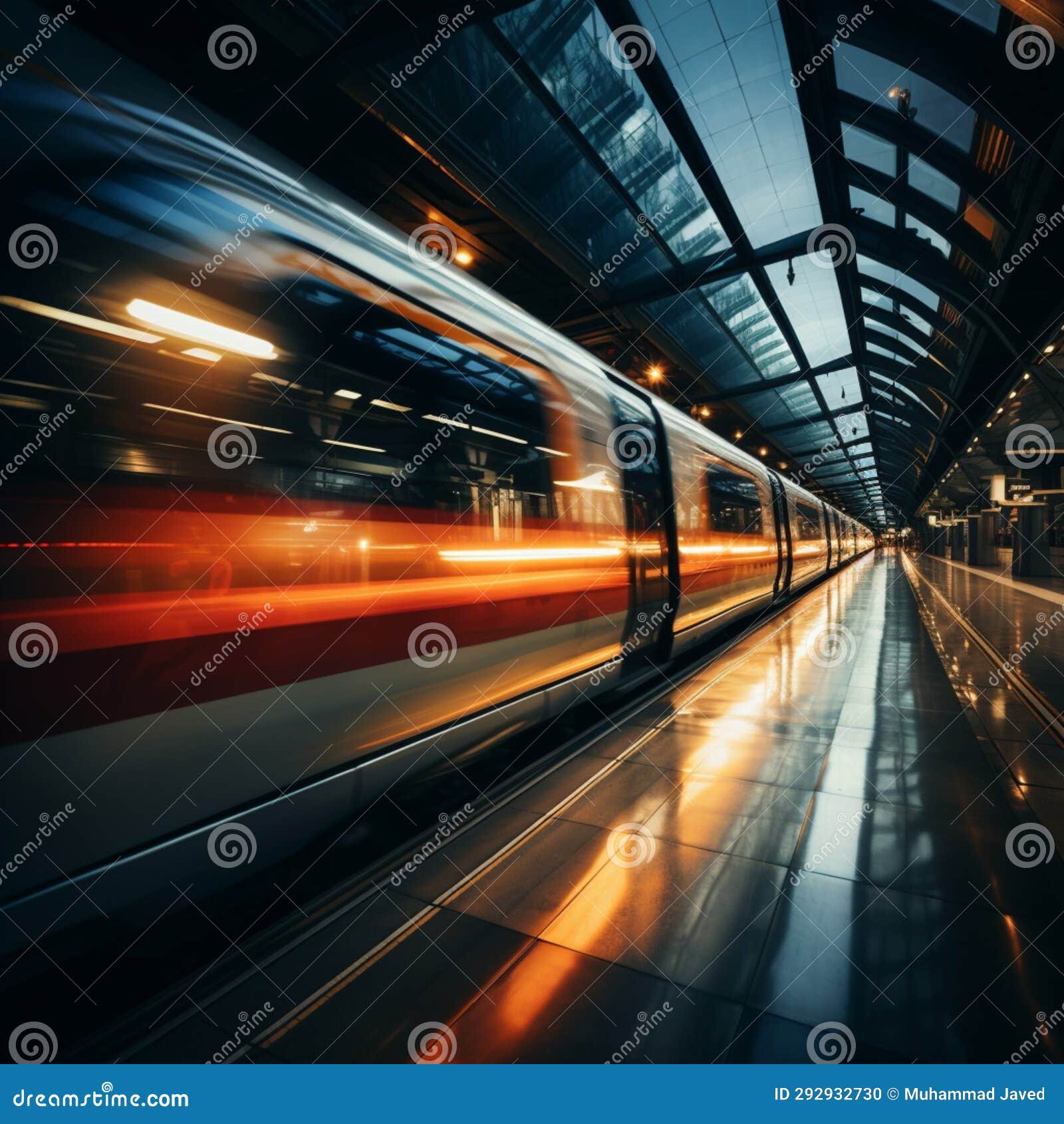 Transient Rush Motion Blur Frames High Speed Trains Passage Through ...