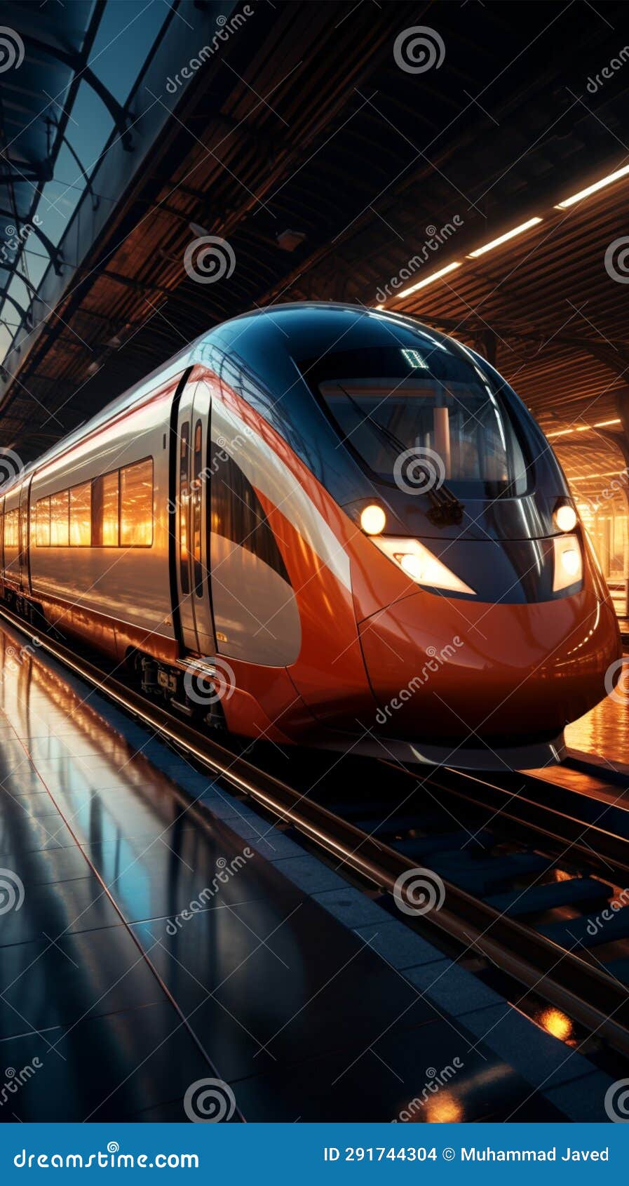 Transient Rush Motion Blur Frames High Speed Trains Passage through ...