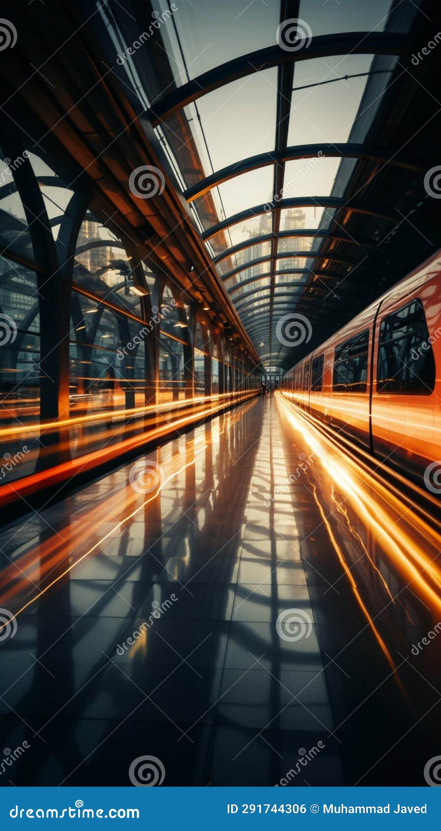 Transient Rush Motion Blur Frames High Speed Trains Passage Through ...