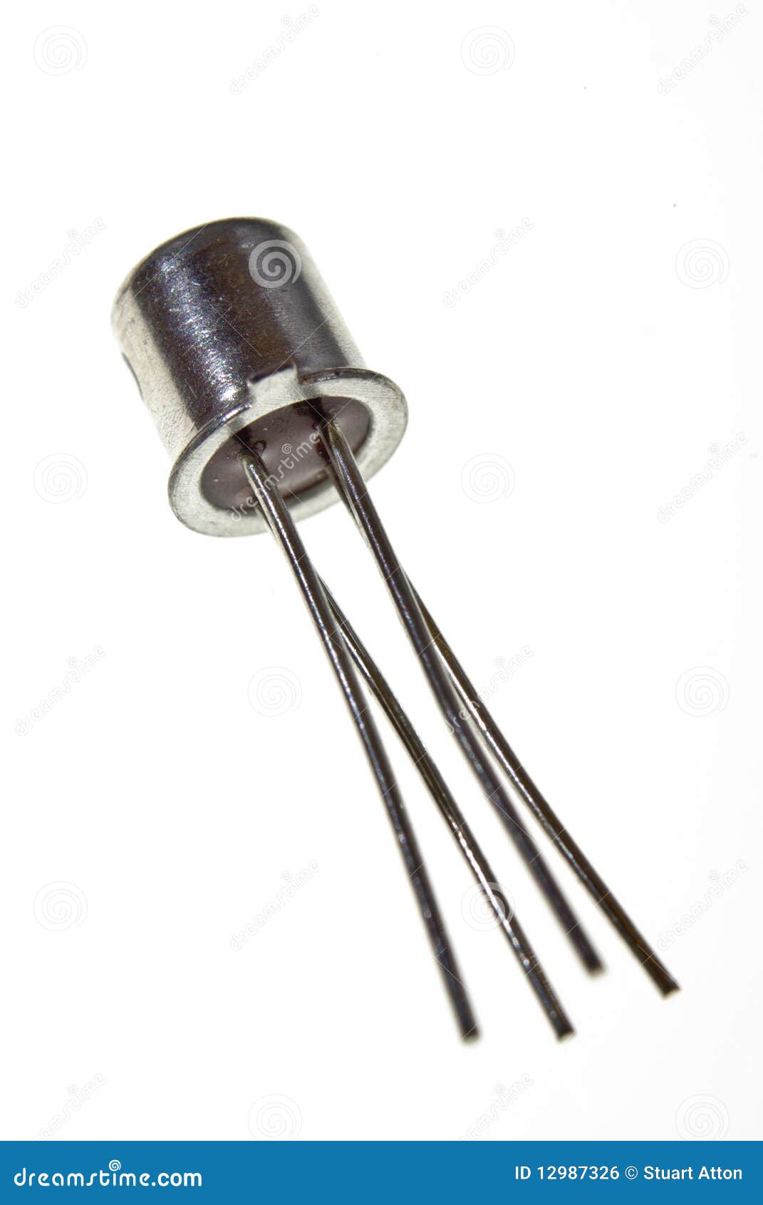 Transistor in can stock photo. Image of electronic, silver - 12987326