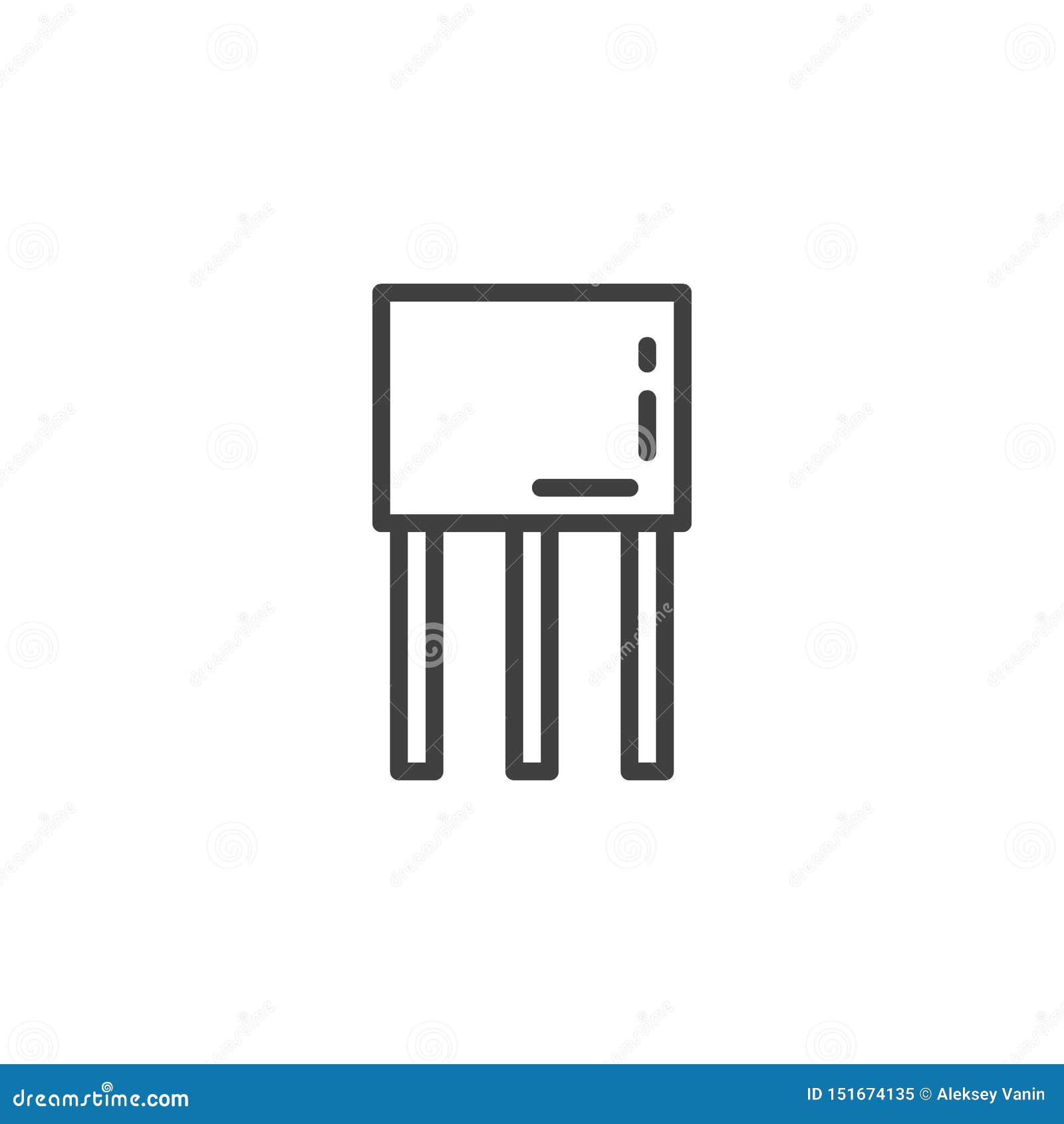 Transistor Chip Vector Icon Symbol Electronic Component Isolated On ...
