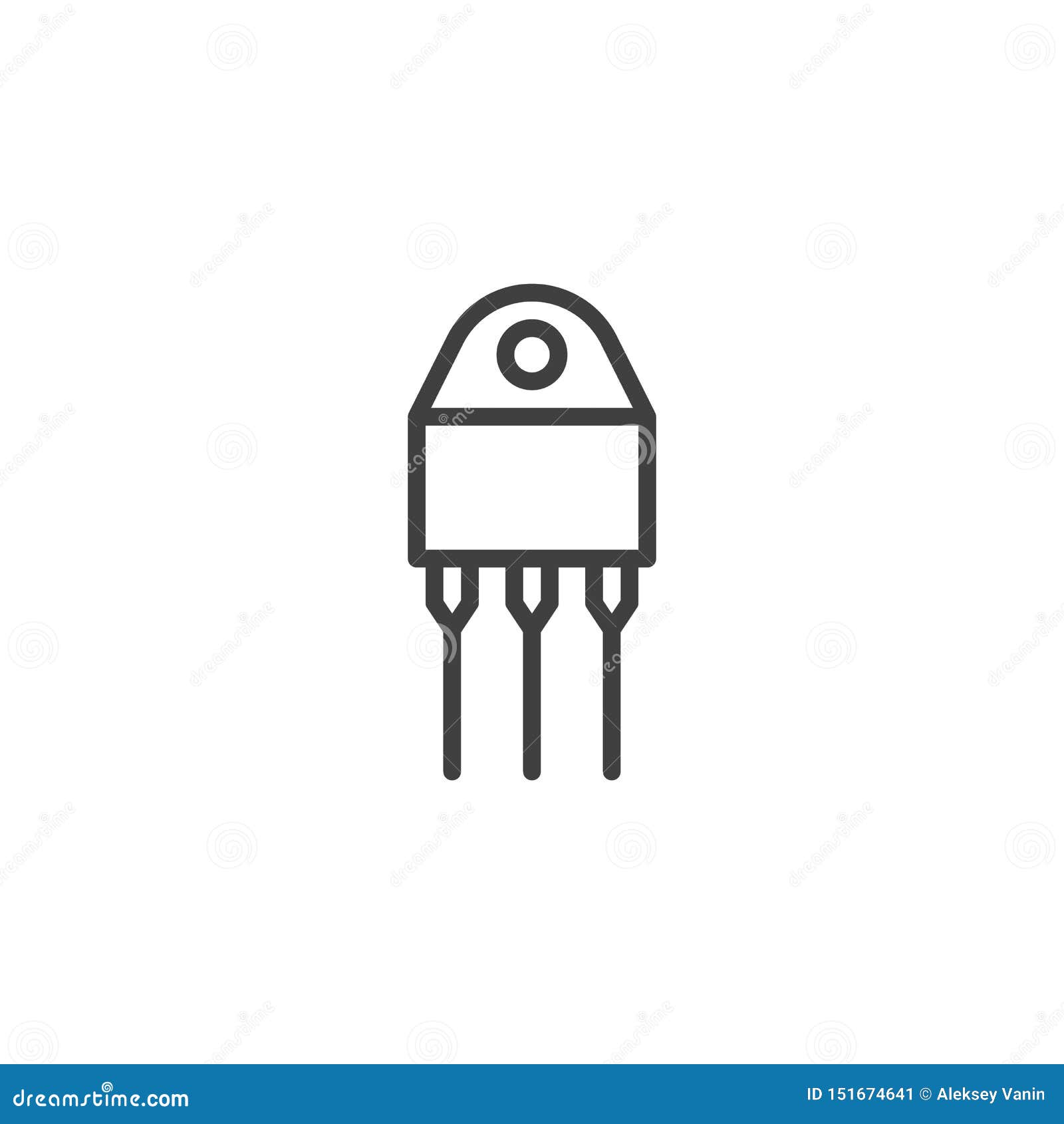 Transistor Chip Vector Icon Symbol Electronic Component Isolated On ...