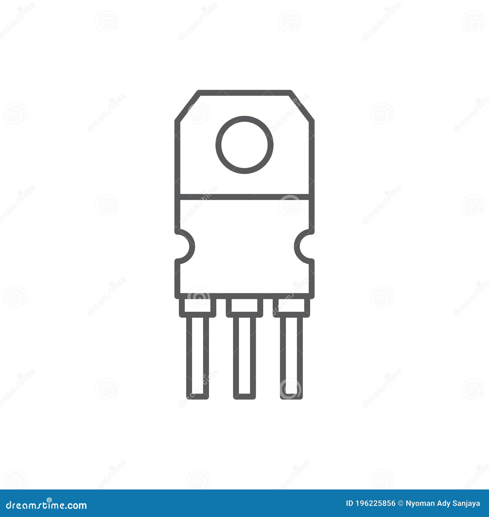 Transistor Chip Vector Icon Symbol Electronic Component Isolated On ...