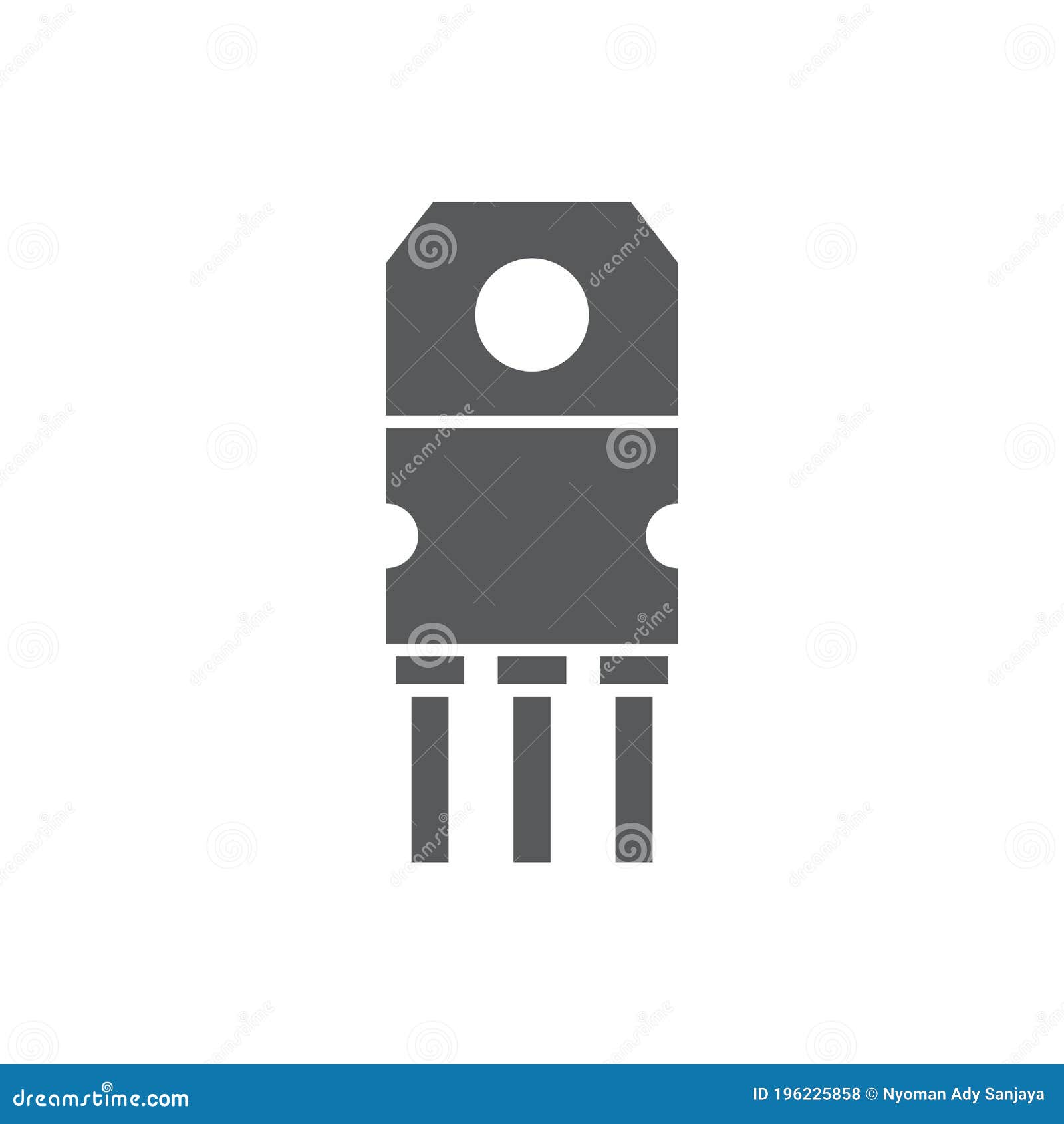 Transistor Chip Vector Icon Symbol Electronic Component Isolated On ...