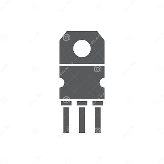 Transistor Chip Vector Icon Symbol Electronic Component Isolated on ...