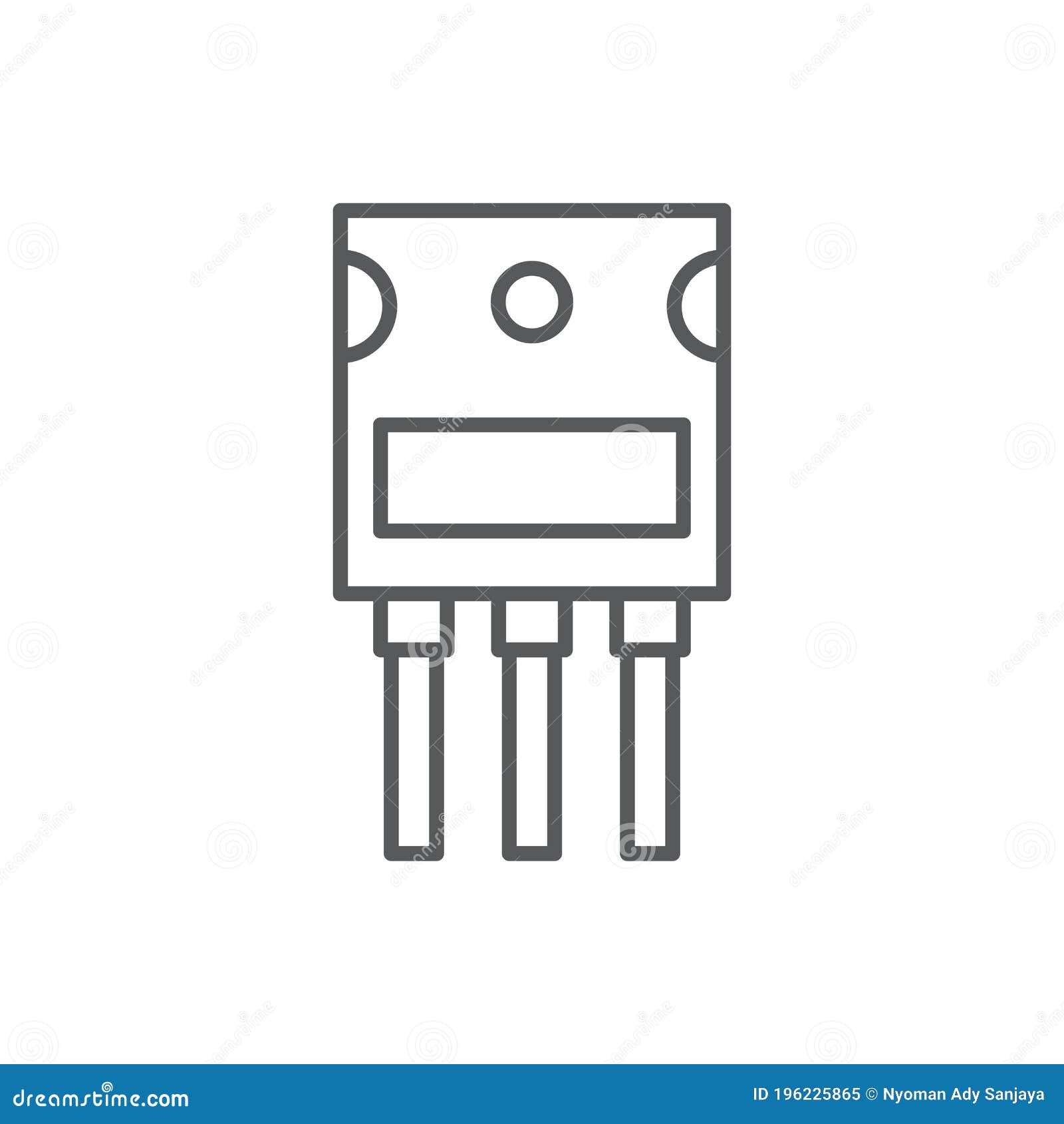 Transistor Chip Vector Icon Symbol Electronic Component Isolated on ...
