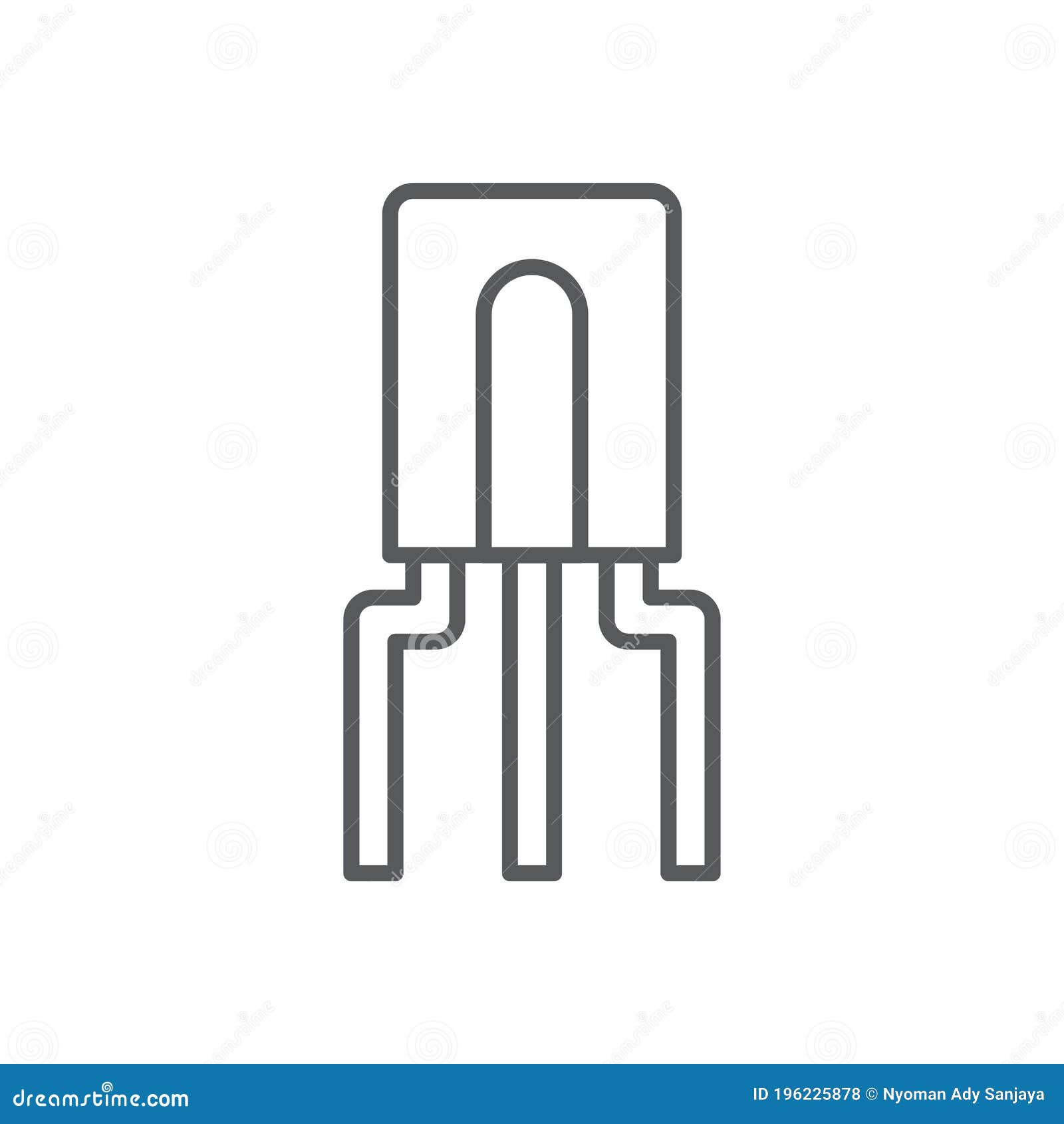 Transistor Chip Vector Icon Symbol Electronic Component Isolated on ...