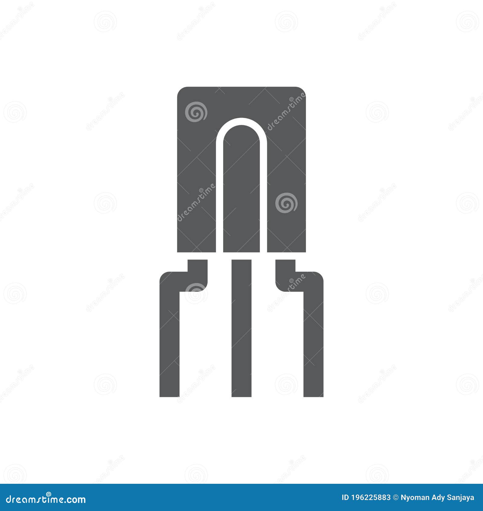 Transistor Chip Vector Icon Symbol Electronic Component Isolated on ...