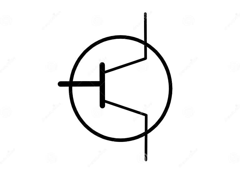 The Transistor Component Electronic Electrical Symbol White Backdrop ...