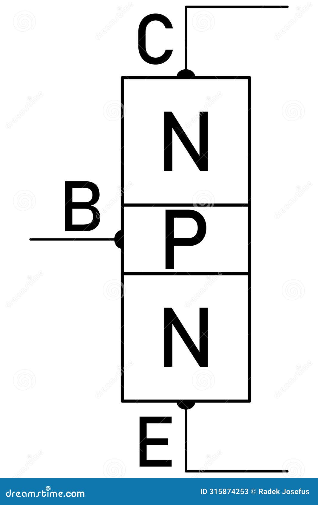 Transistor Diagram - Two PN Junctions Stock Illustration - Illustration ...