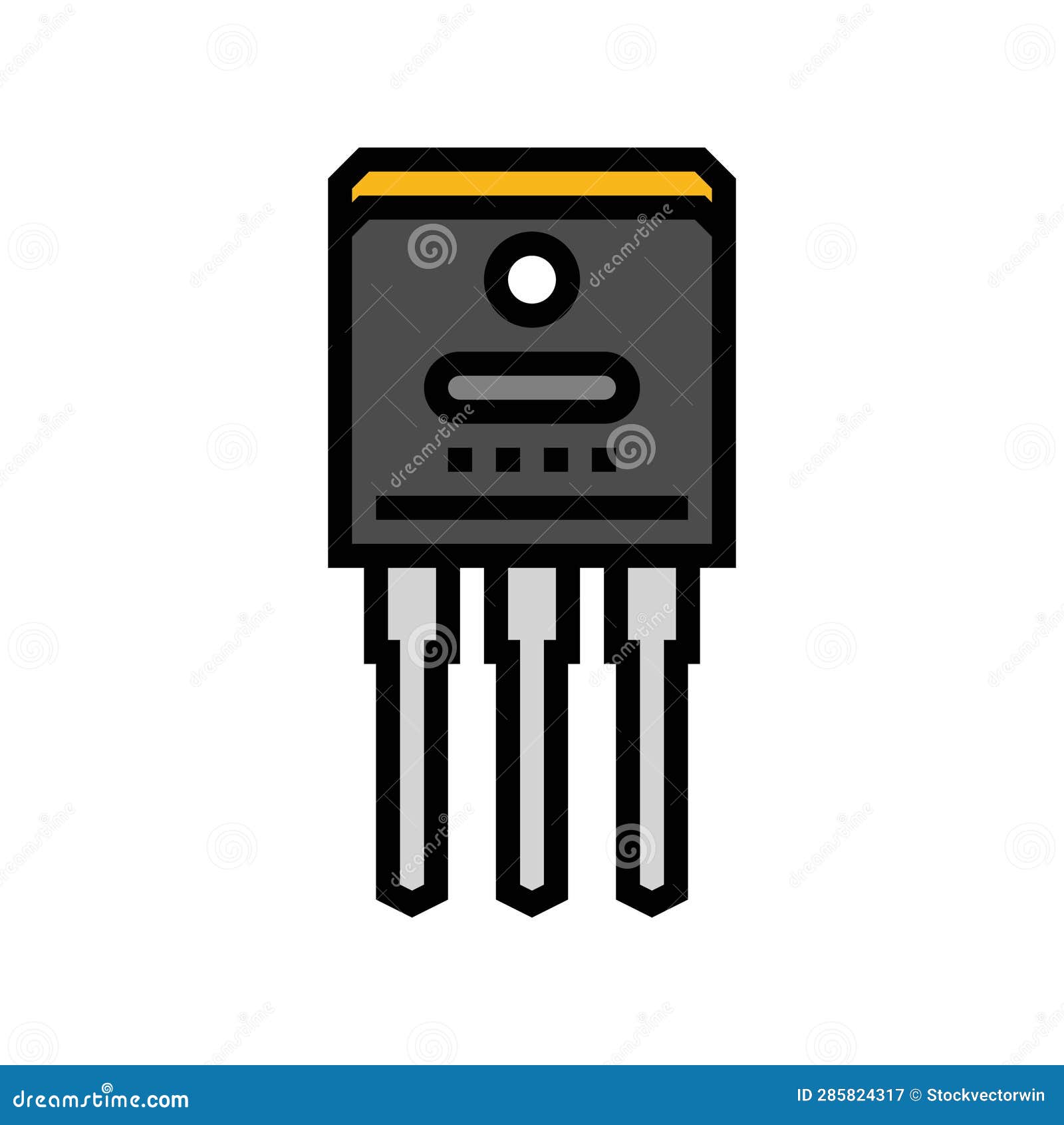 Transistor Electrical Engineer Icon Color Illustration Royalty-Free ...