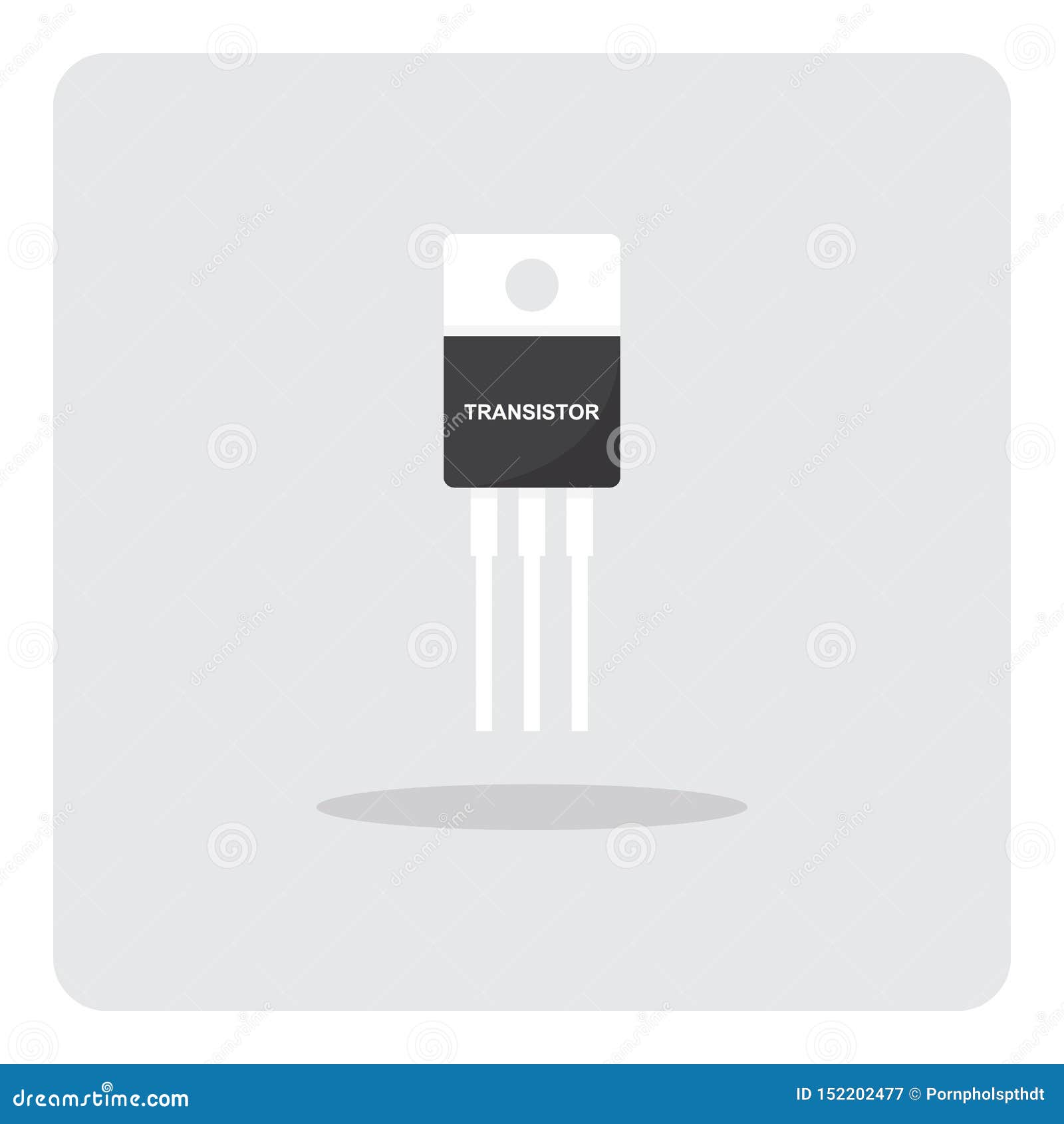 Transistor For Electronic Circuits Board Icon. Cartoon Vector ...