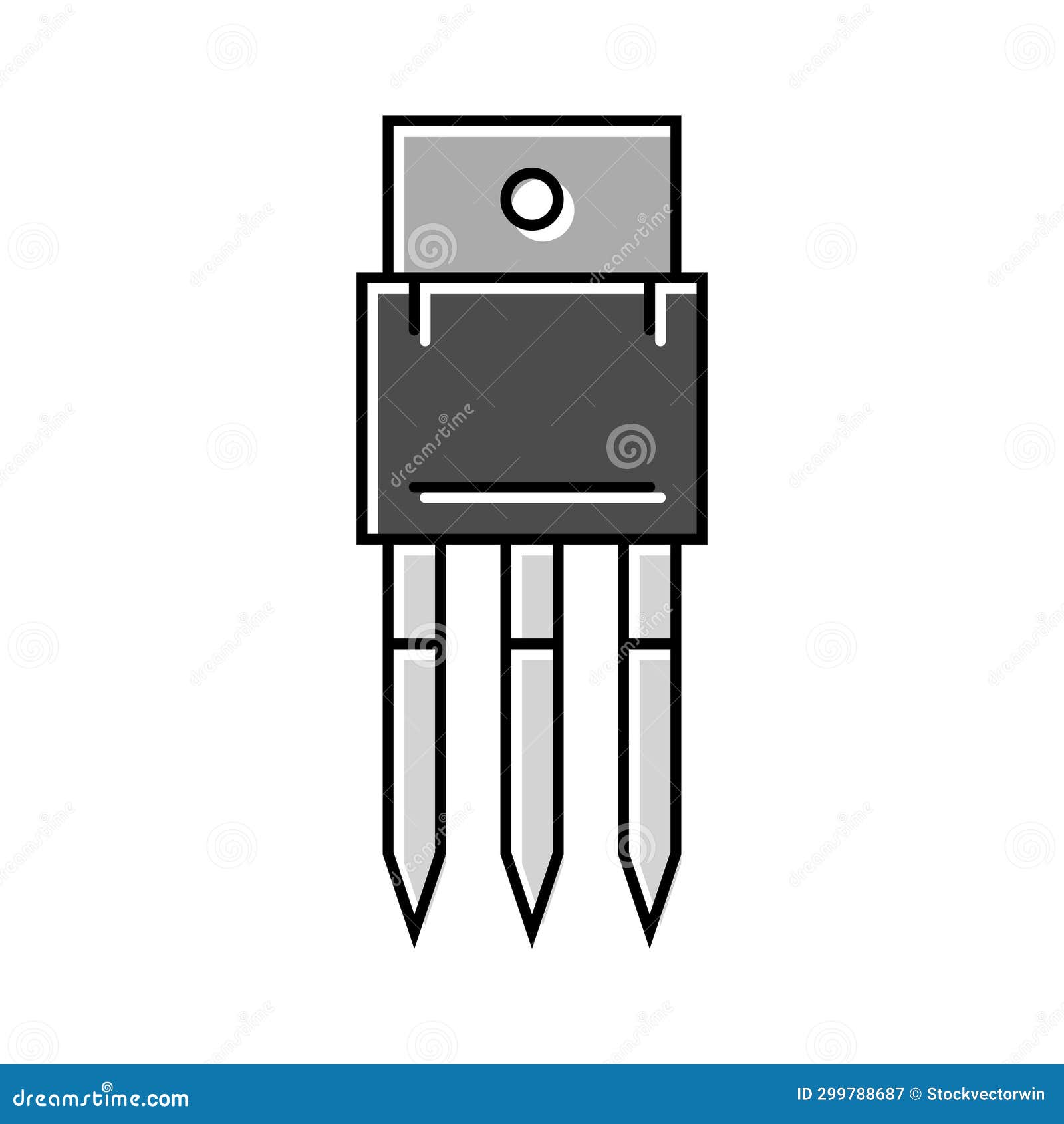 Transistor For Electronic Circuits Board Icon. Cartoon Vector ...