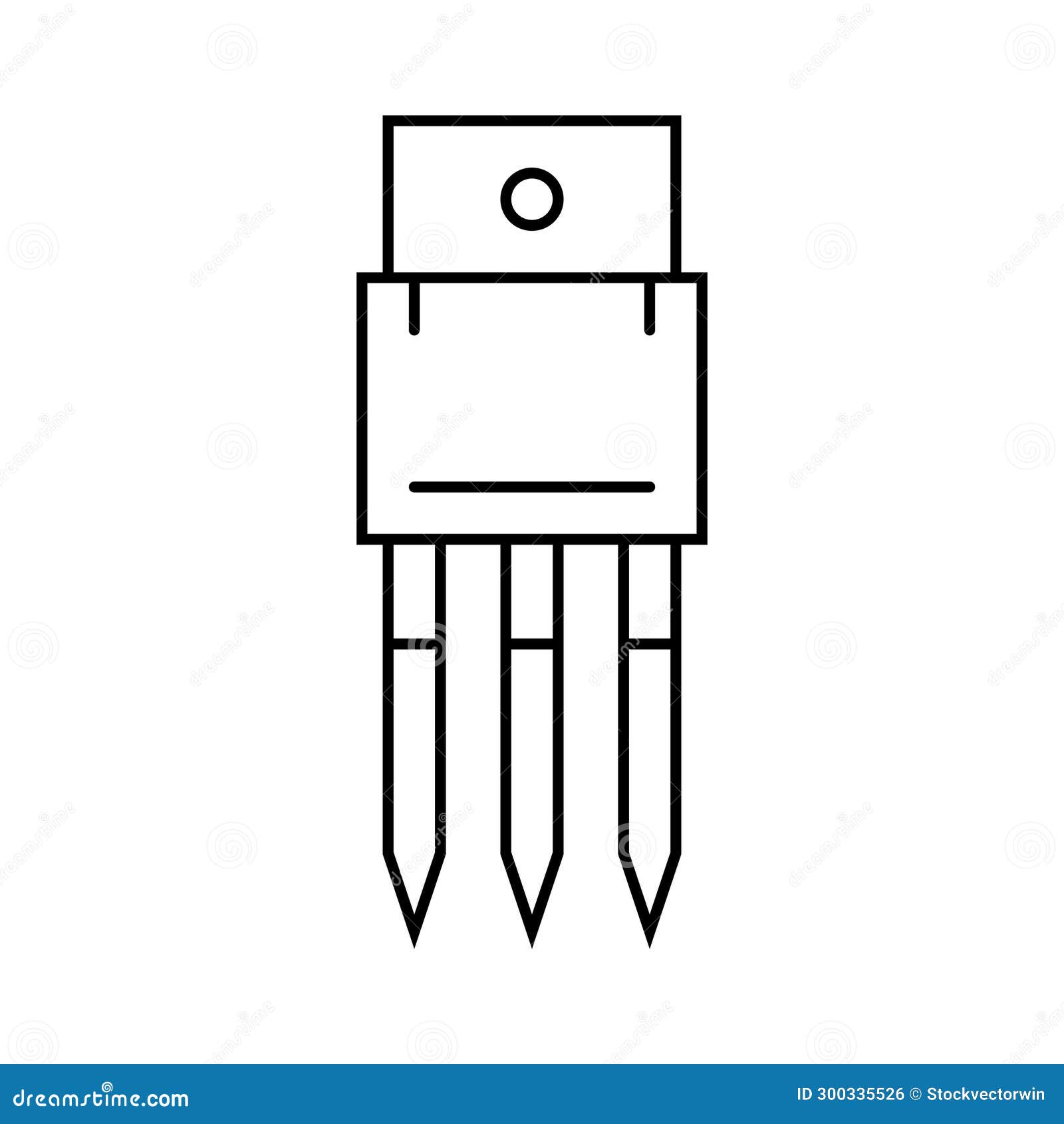 Transistor Electronic Component Line Icon Vector Illustration Stock ...