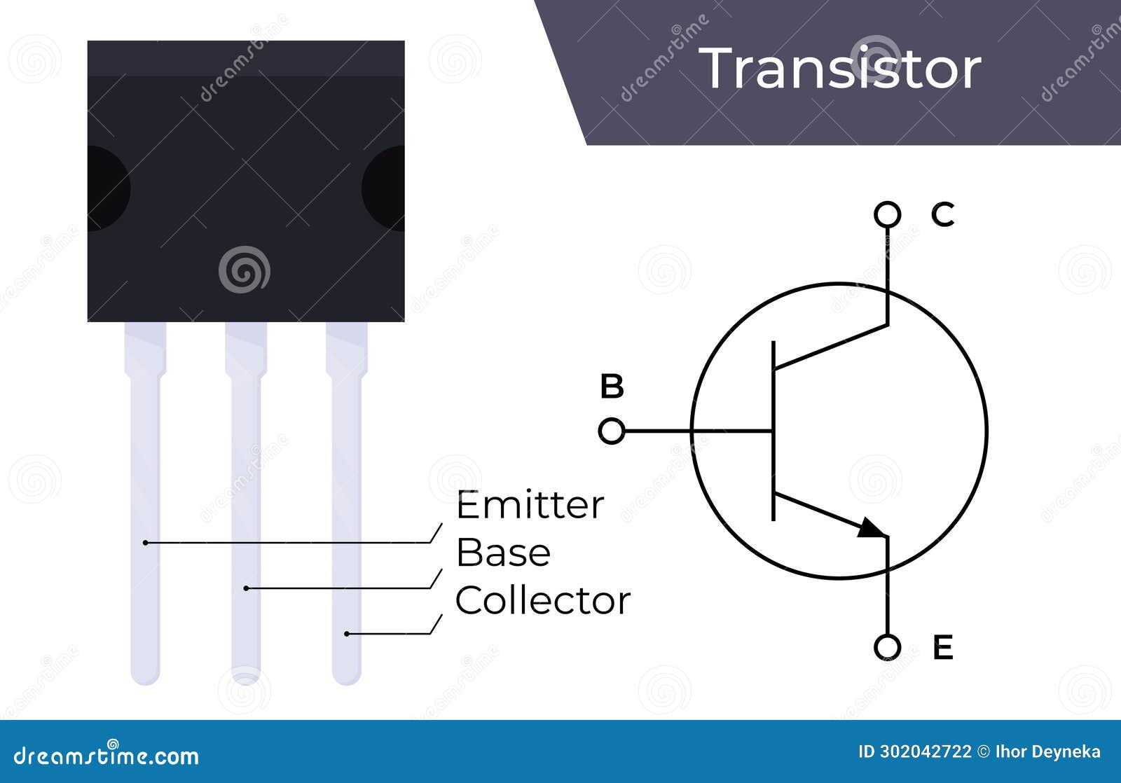 Transistor For Electronic Circuits Board Icon. Cartoon Vector ...