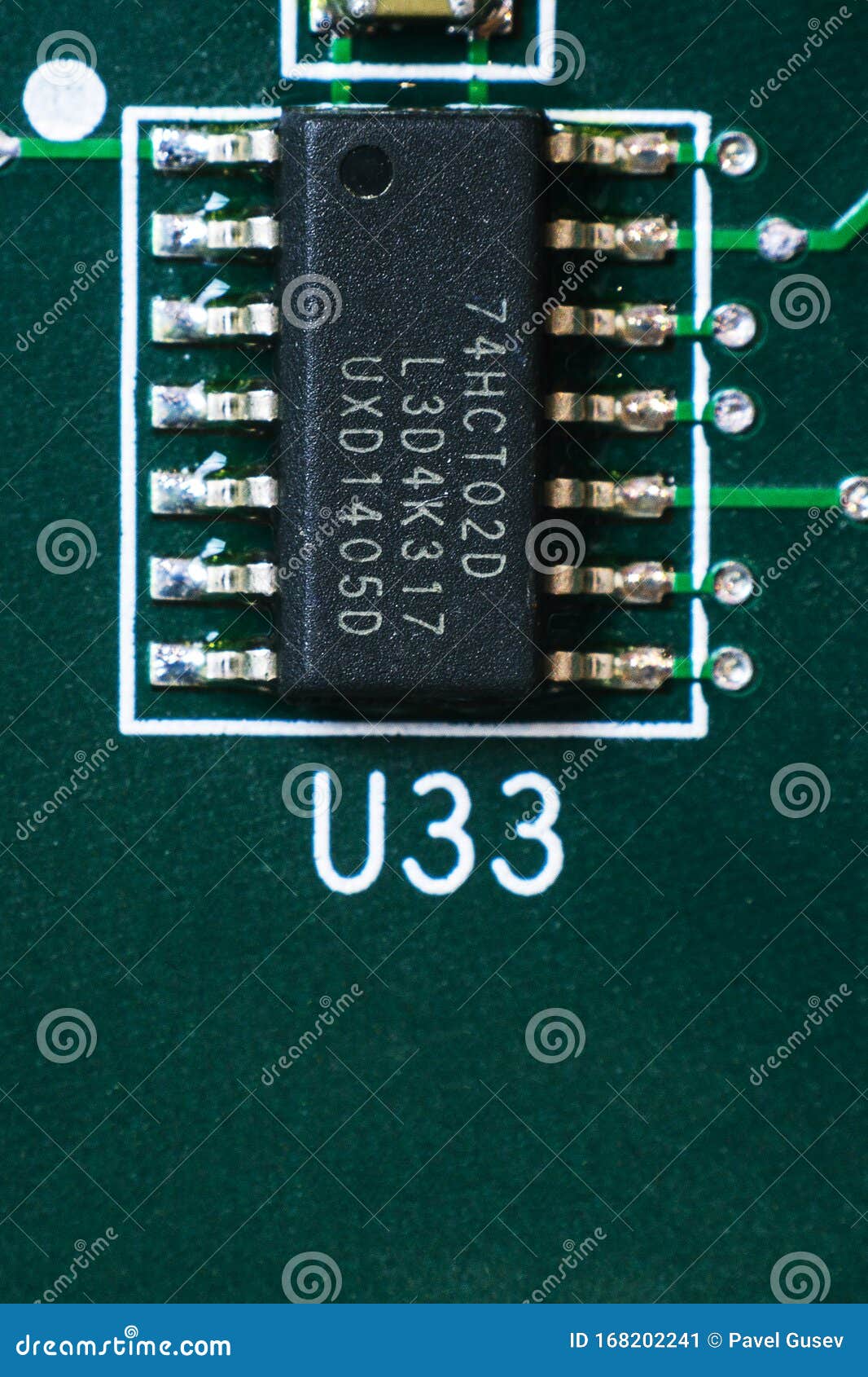 Transistor on a Green PCB with a Top View Stock Image - Image of ...