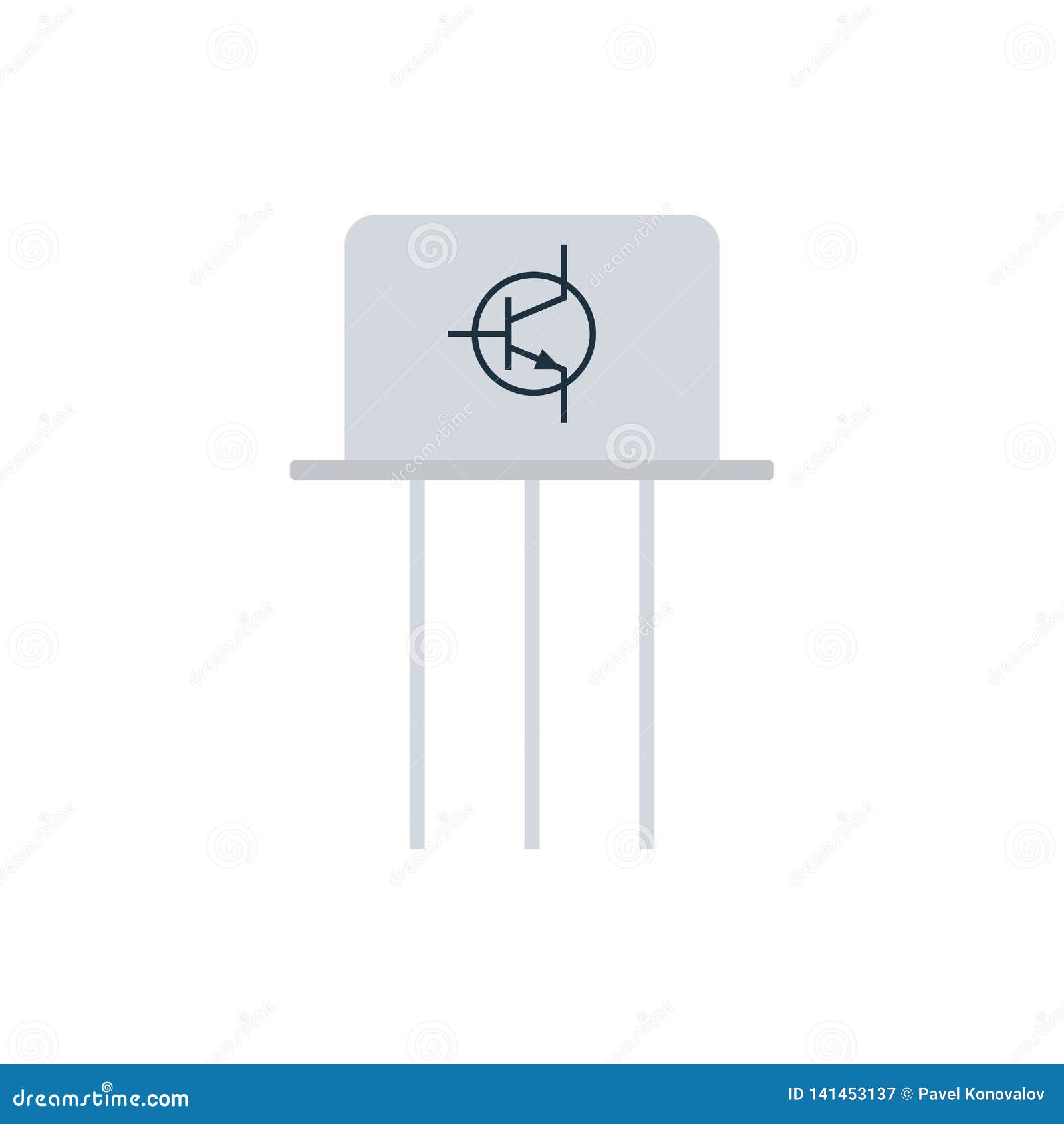 Transistor icon stock vector. Illustration of semiconductor - 141453137