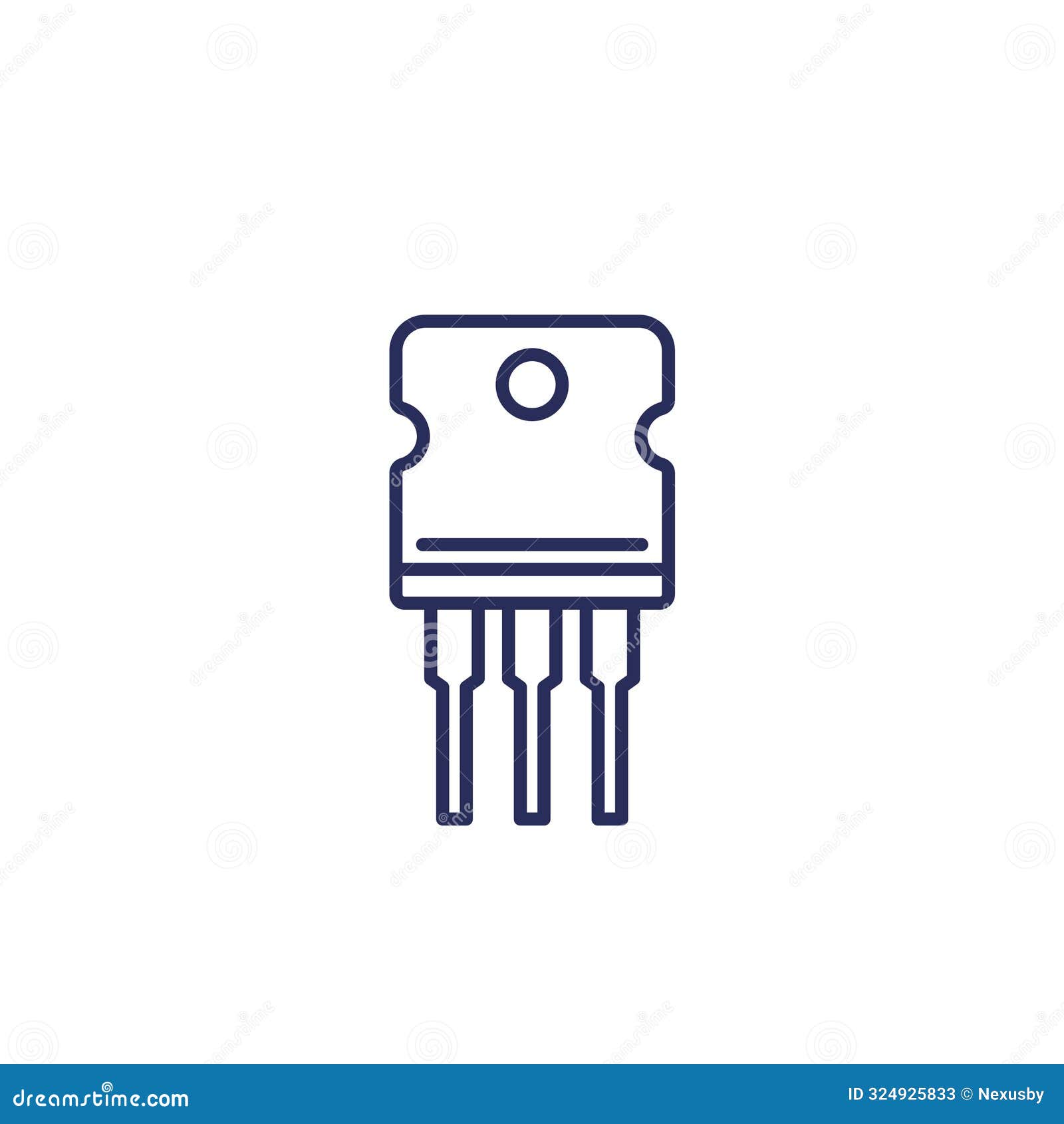 Transistor Icon, Semiconductor Line Vector Stock Illustration ...