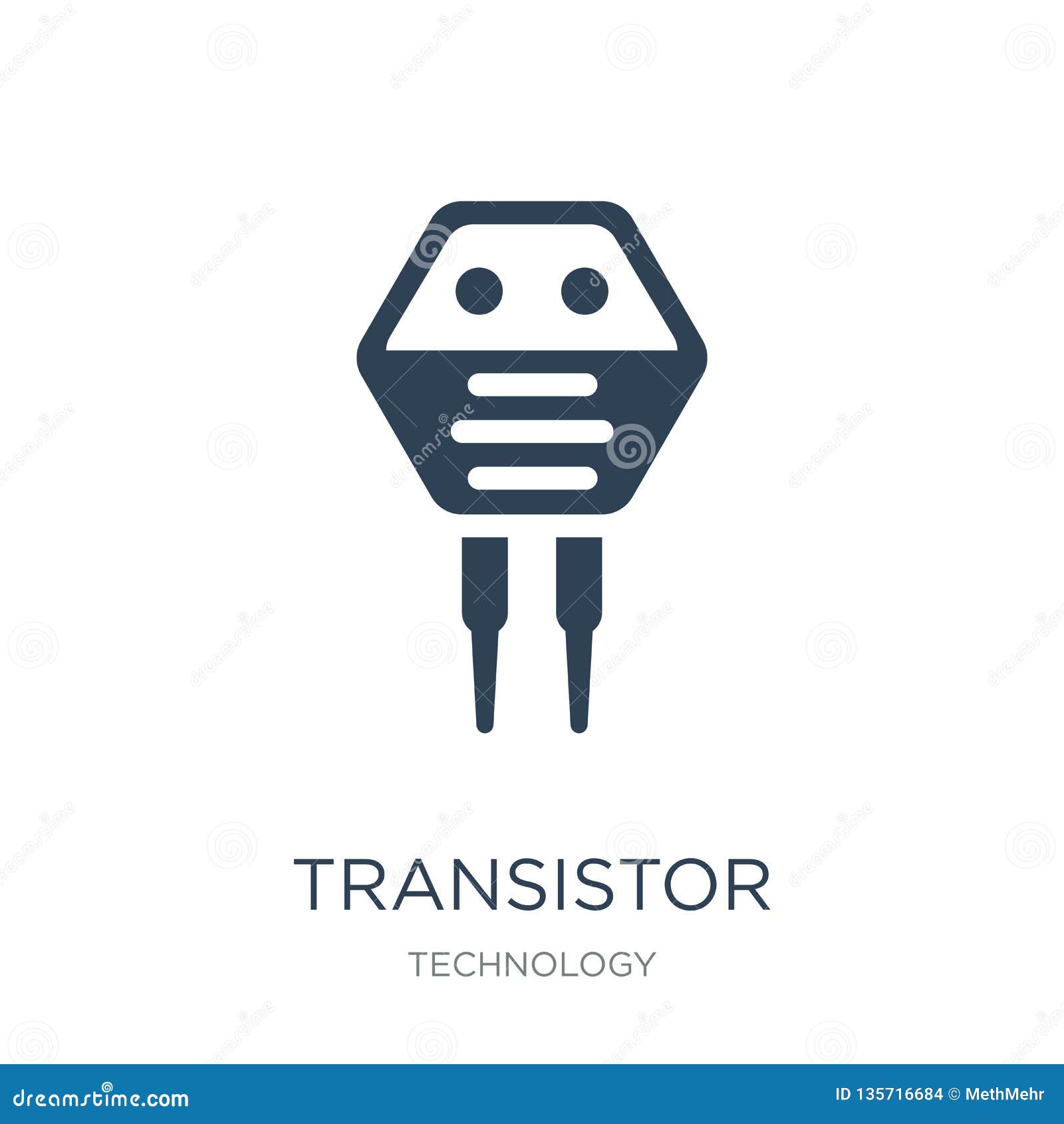 Transistor Icon in Trendy Design Style. Transistor Icon Isolated on ...