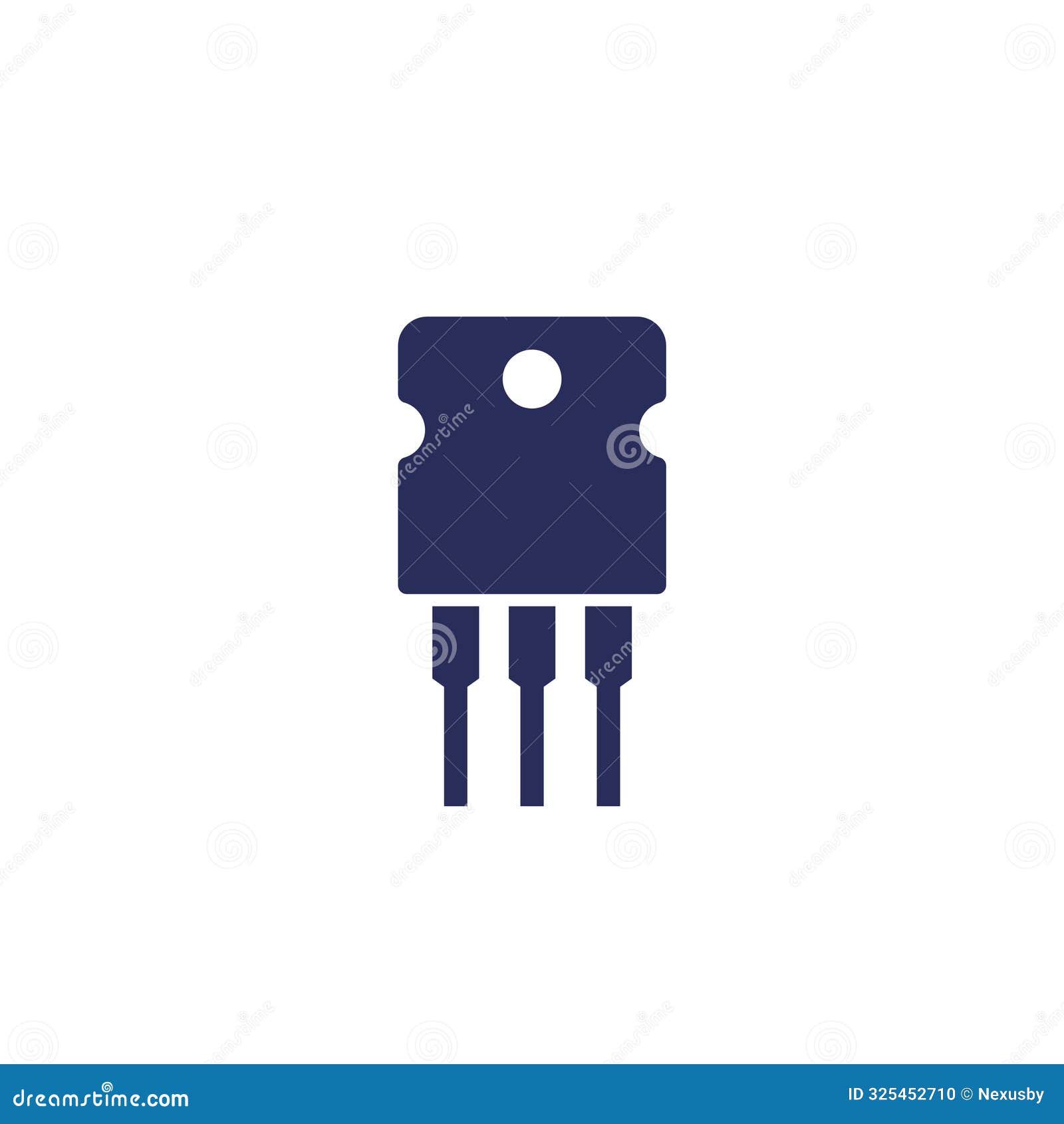 Transistor Icon On White, Semiconductor Pictogram Vector Illustration ...