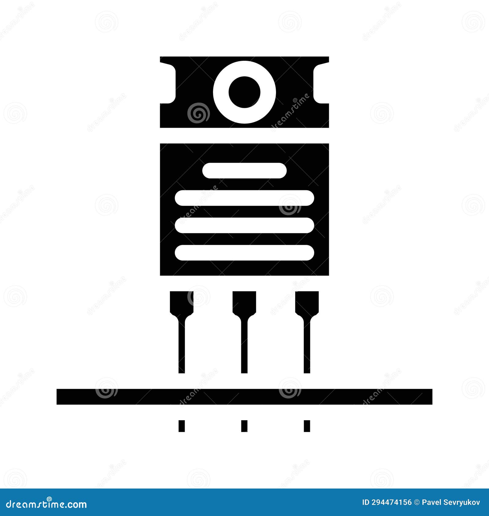 Transistor Installation Electronics Glyph Icon Vector Illustration ...