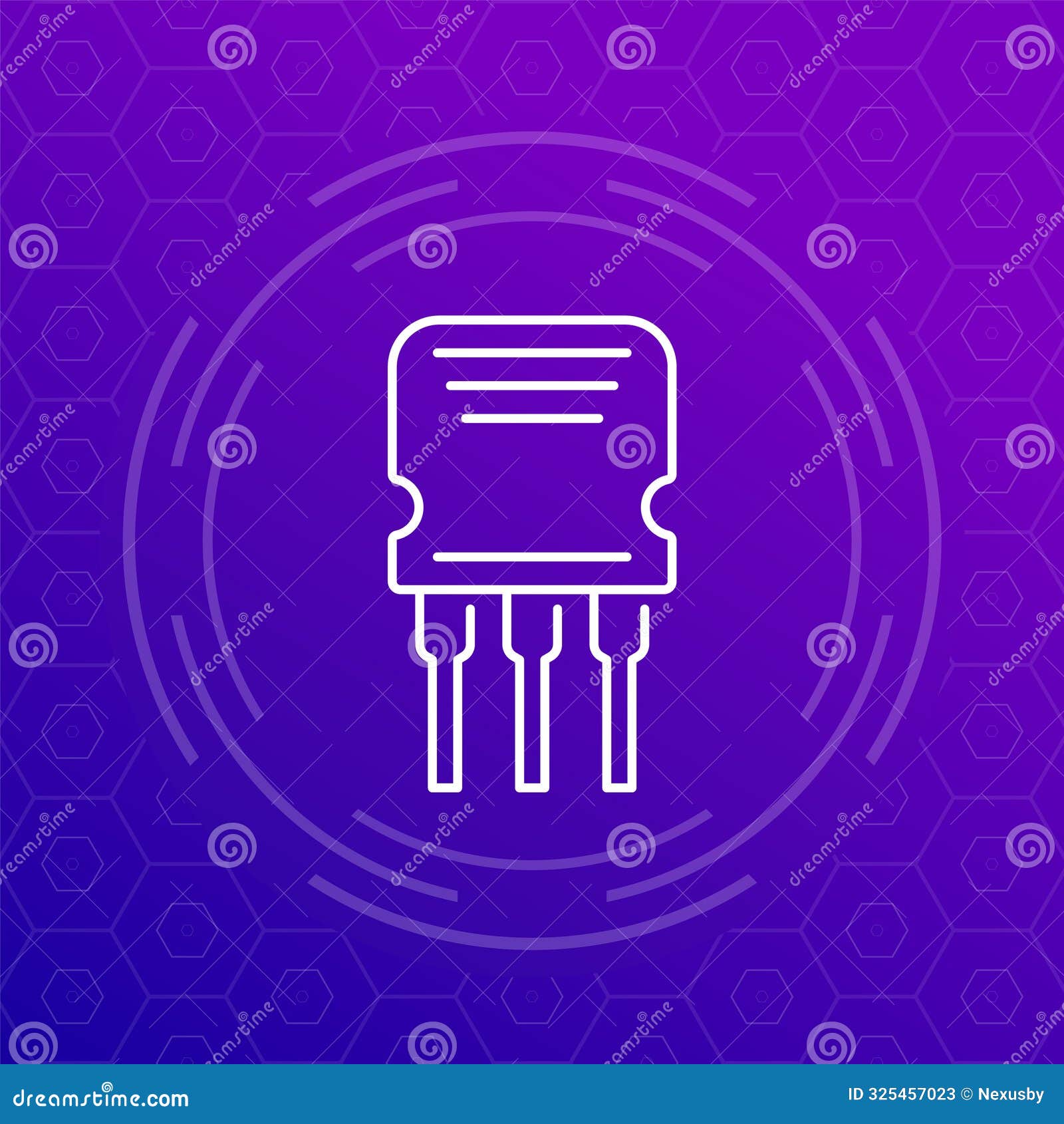 Transistor Line Icon, Semiconductor Vector Stock Vector - Illustration ...