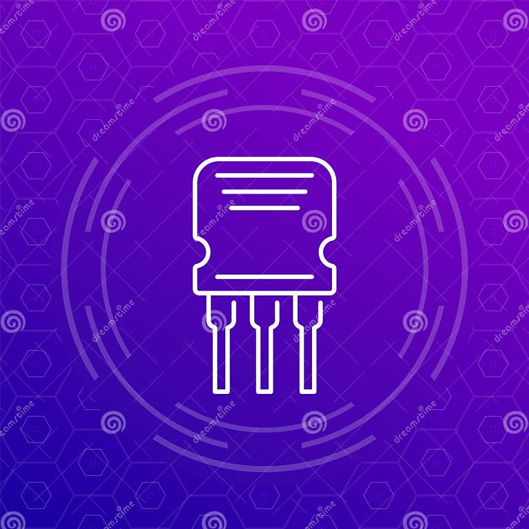 Transistor Line Icon, Semiconductor Vector Stock Vector - Illustration ...