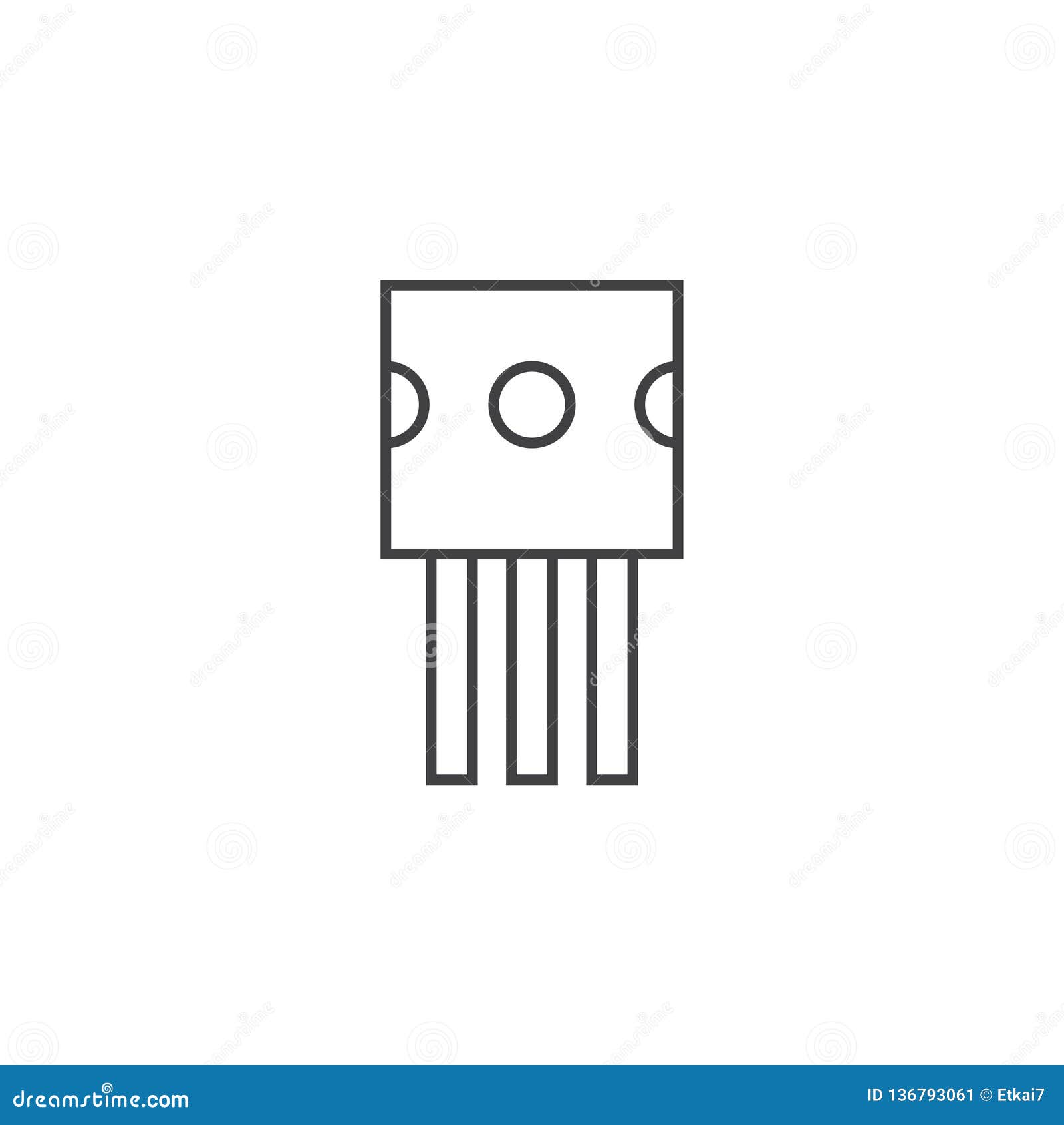Transistor Outline Flat Icon Vector Design Illustration Stock Vector ...