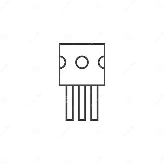 Transistor Outline Flat Icon Vector Design Illustration Stock Vector ...