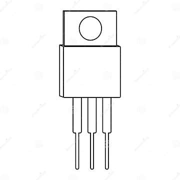 Transistor Outline Icon. Vector Illustration Stock Vector ...