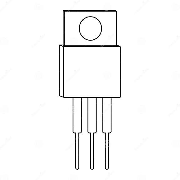 Transistor Outline Icon. Vector Illustration Stock Vector ...
