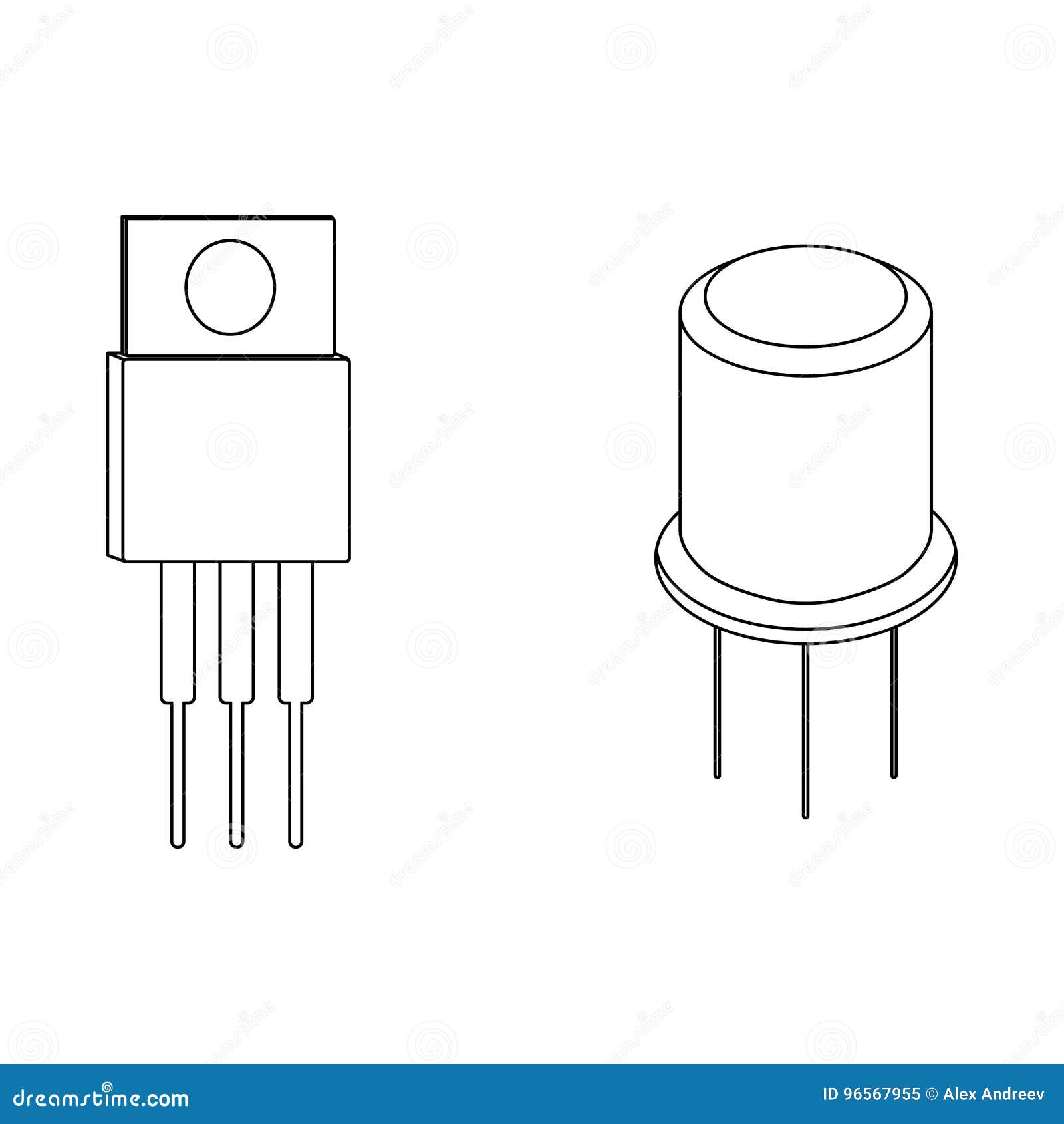 Transistor Outline Icons. Vector Illustration Stock Vector ...