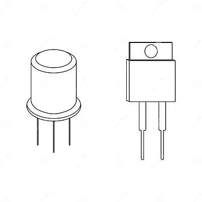 Transistor Outline Icons. Vector Illustration Stock Vector ...