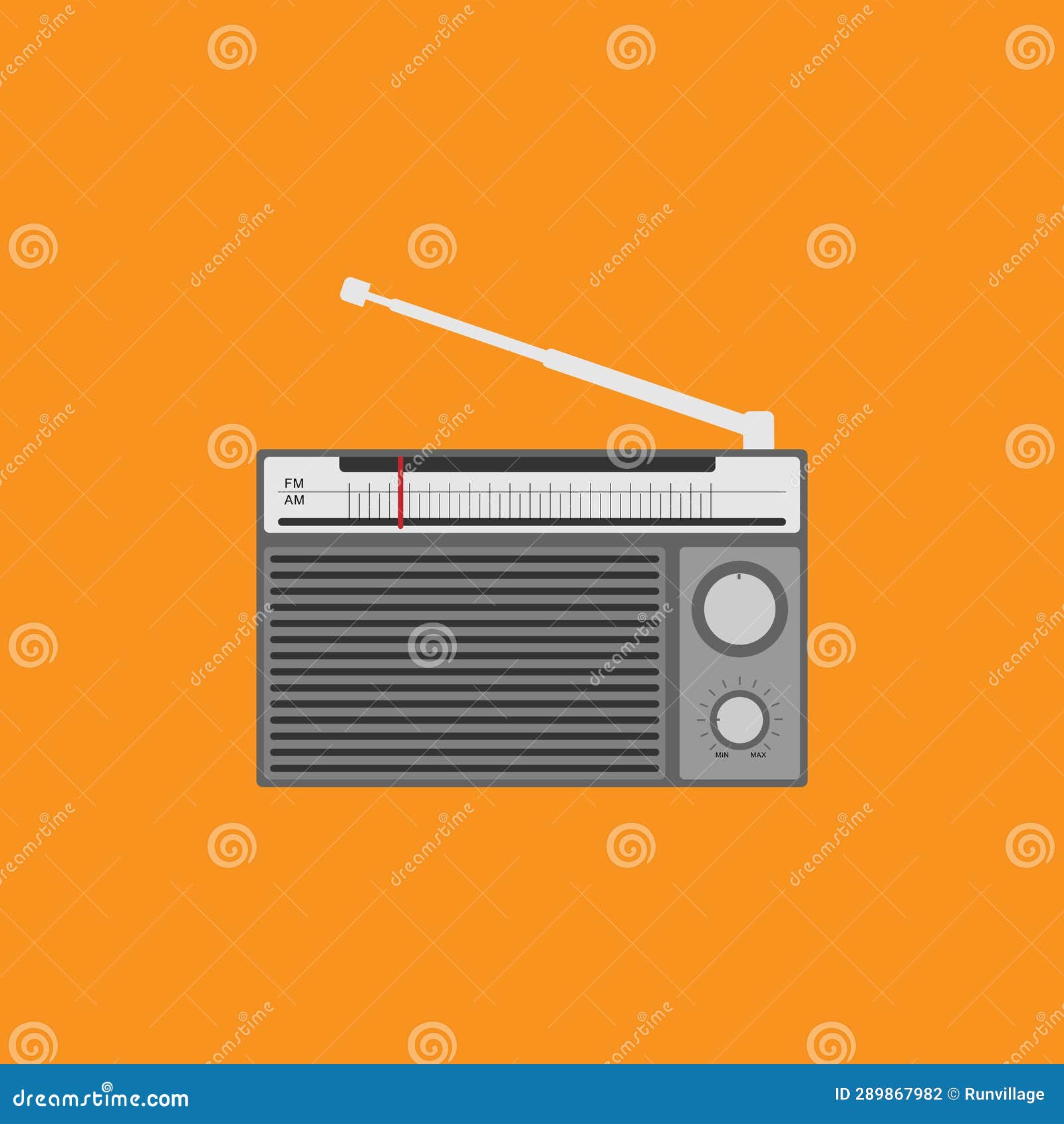 Transistor Radio Flat Design Illustration Stock Illustration ...