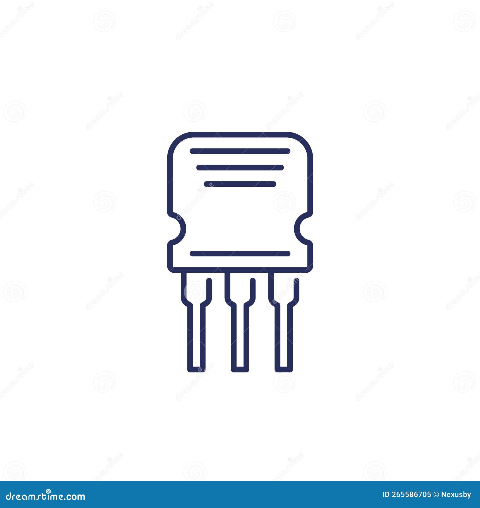 Transistor or Semiconductor Line Icon on White Stock Vector ...