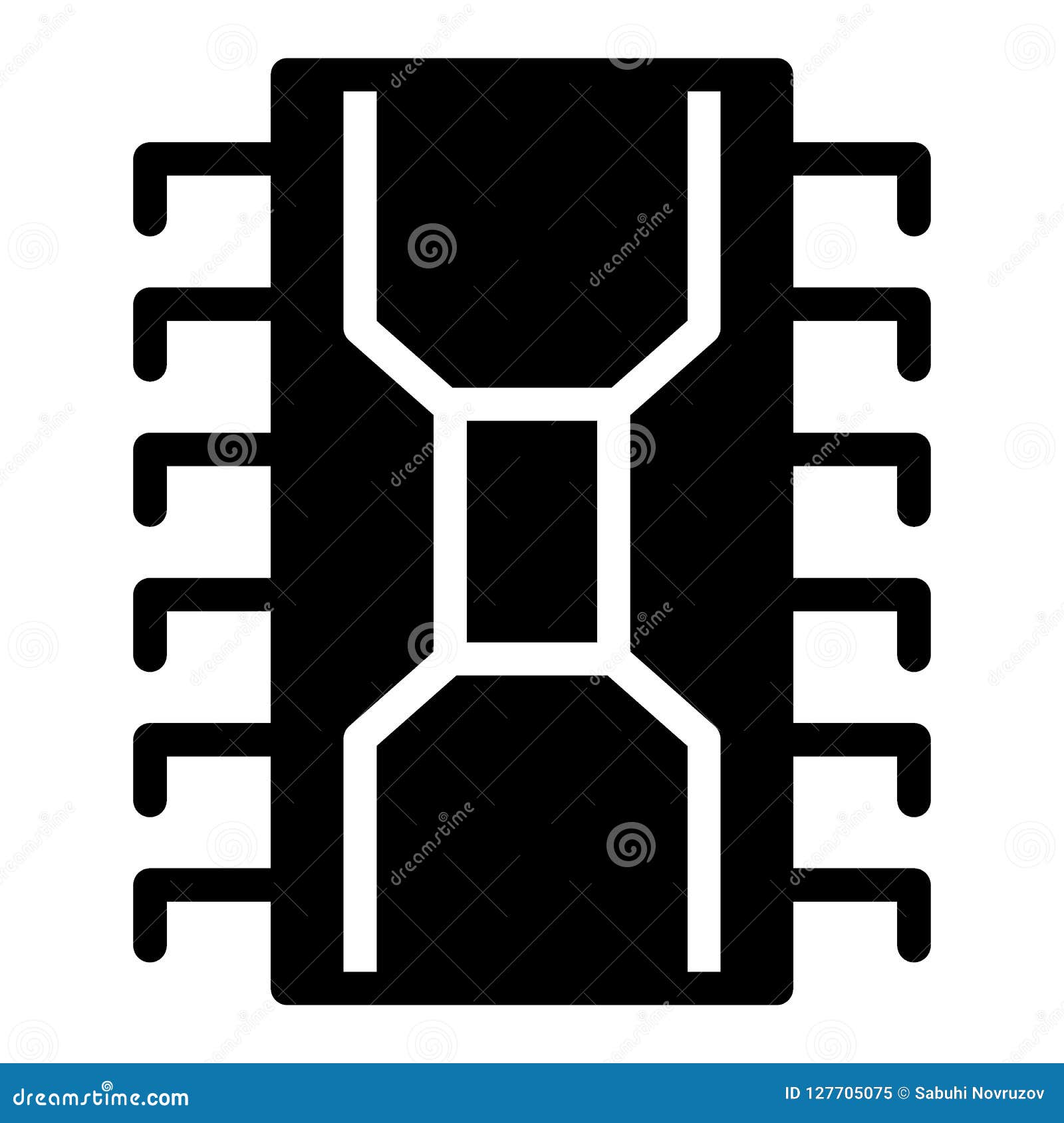 Transistor Solid Icon. Chip Vector Illustration Isolated on White Stock ...
