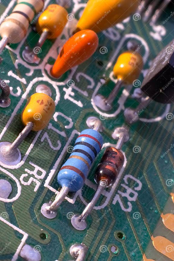 Transistors 2 stock image. Image of macro, green, code, capacitor - 70537