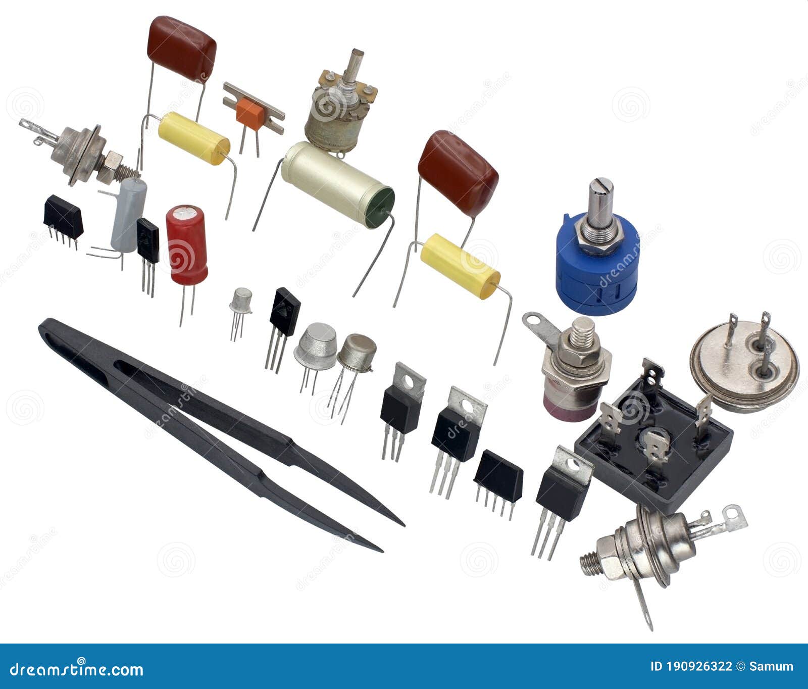 Transistors Different Type on a White Stock Photo - Image of circuit ...