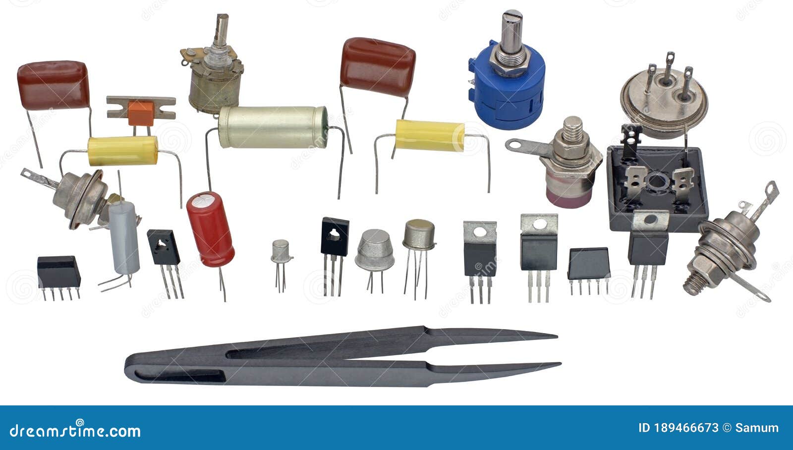 Transistors Different Type on a White Stock Image - Image of ...