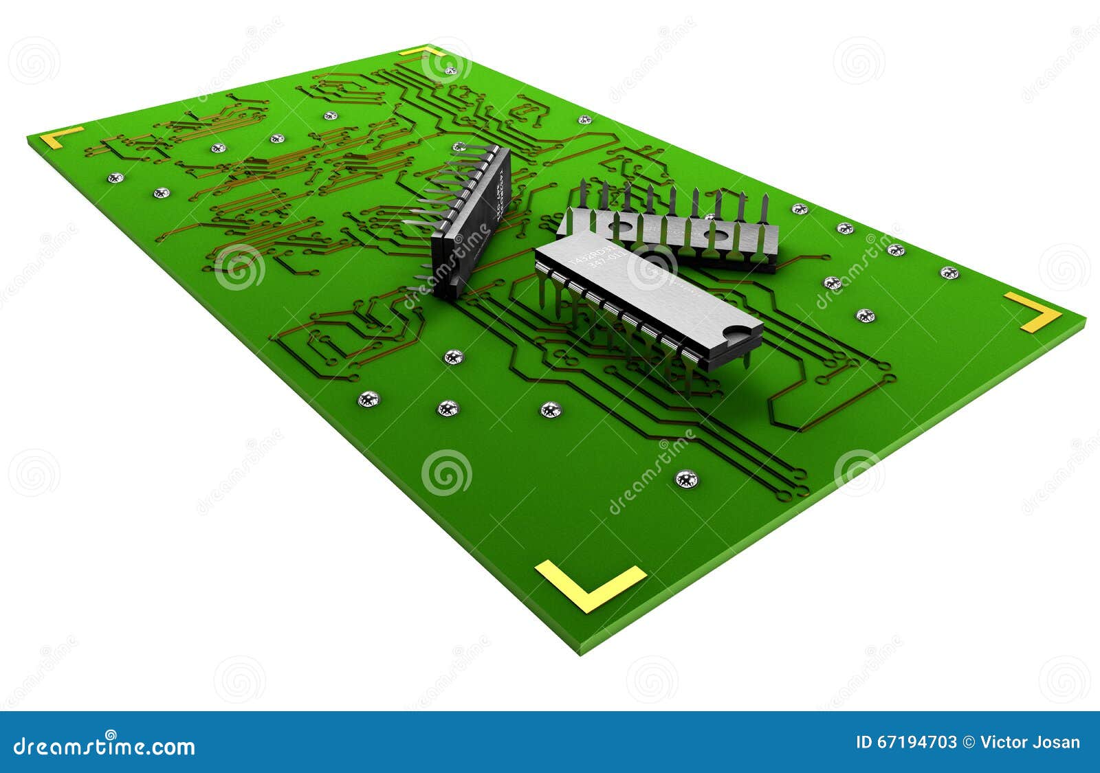 Transistors On The Green Plate On A White Background Stock Image ...
