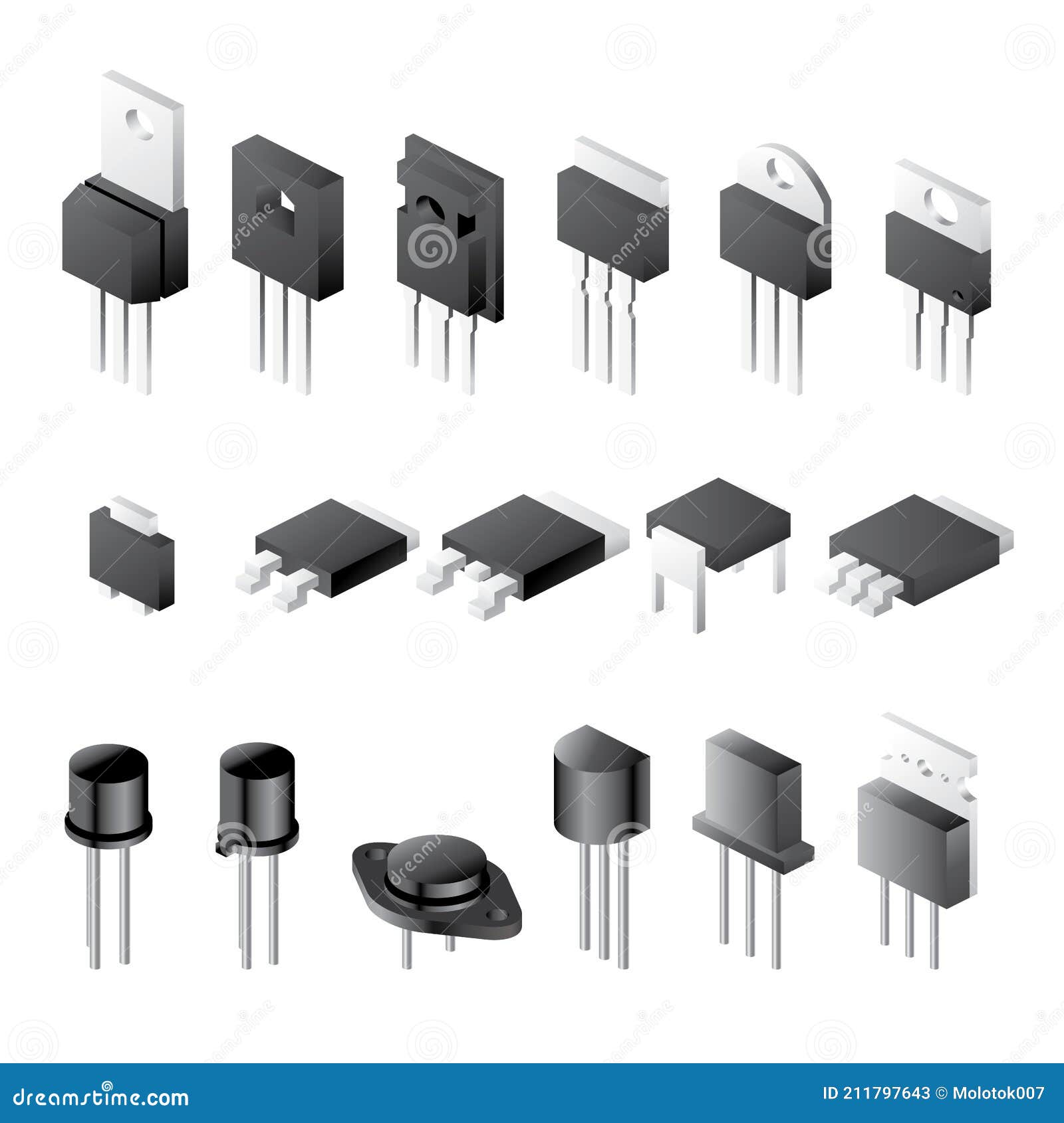 Power Transistors, Schematic View Of Transistor. Electronic Equipment ...
