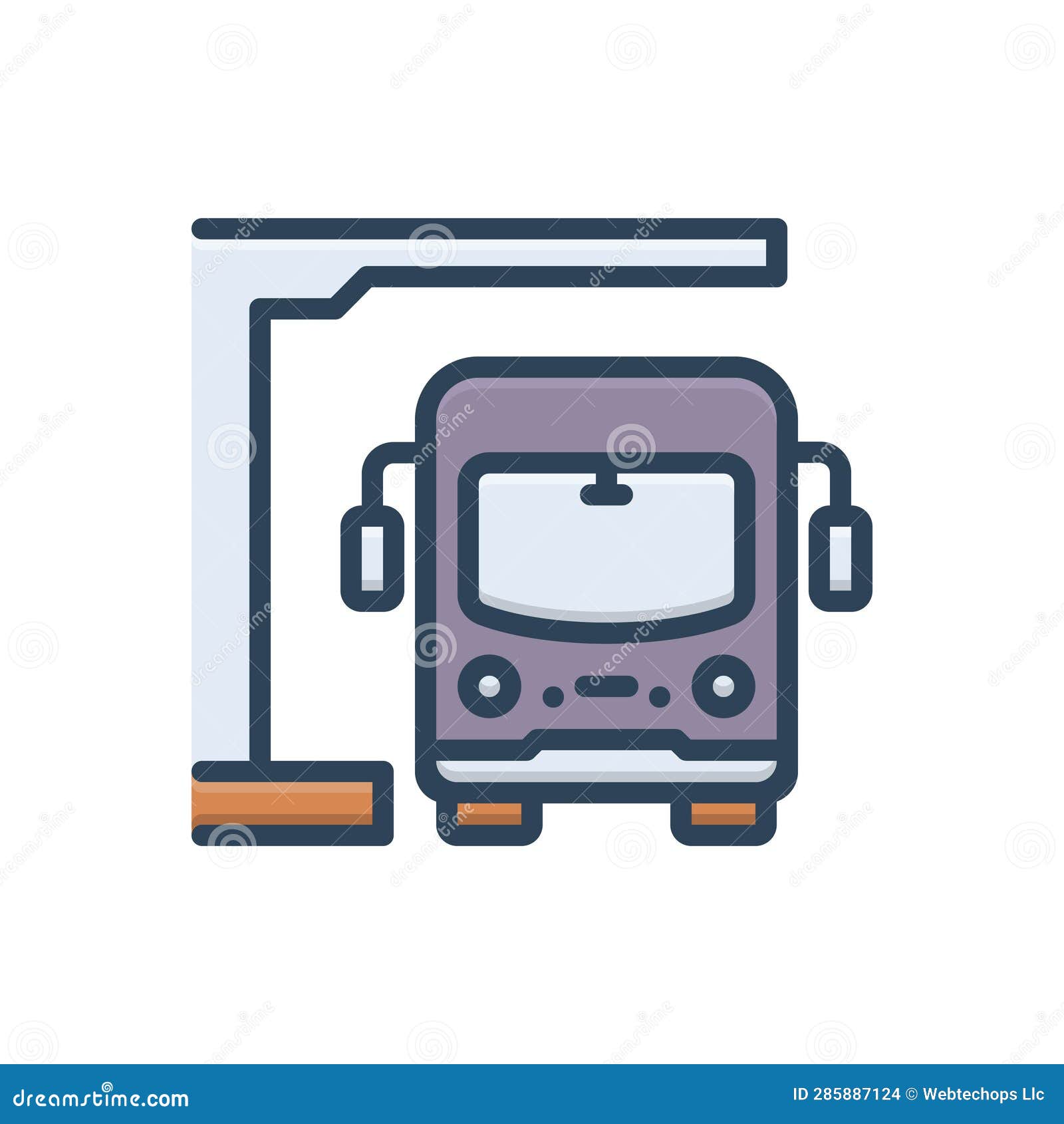 Color Illustration Icon for Transit, Bus Stop and Transport Stock ...
