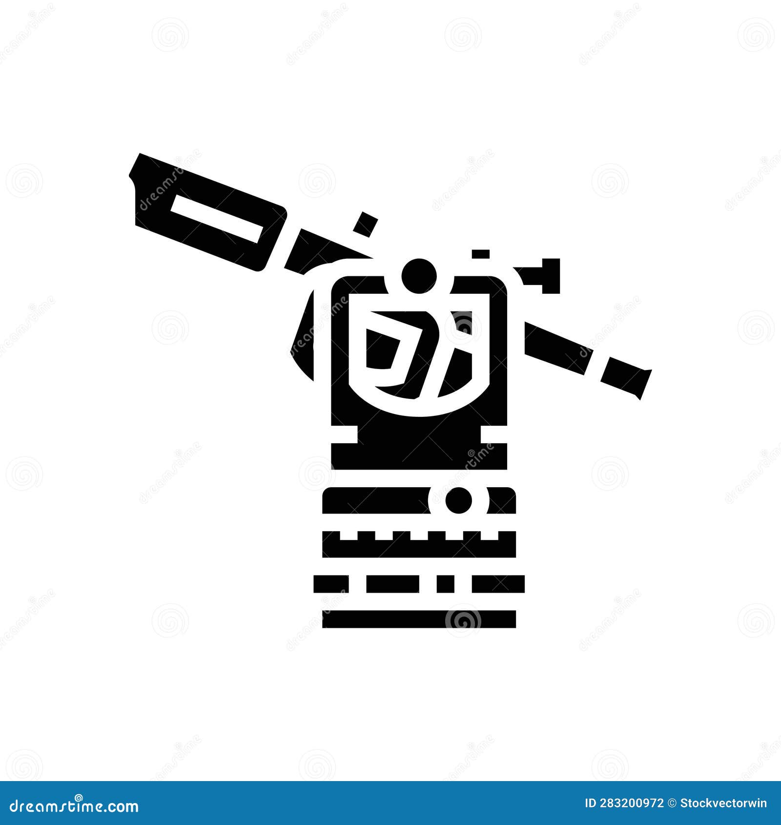 Transit Level Tool Civil Engineer Glyph Icon Vector Illustration Stock