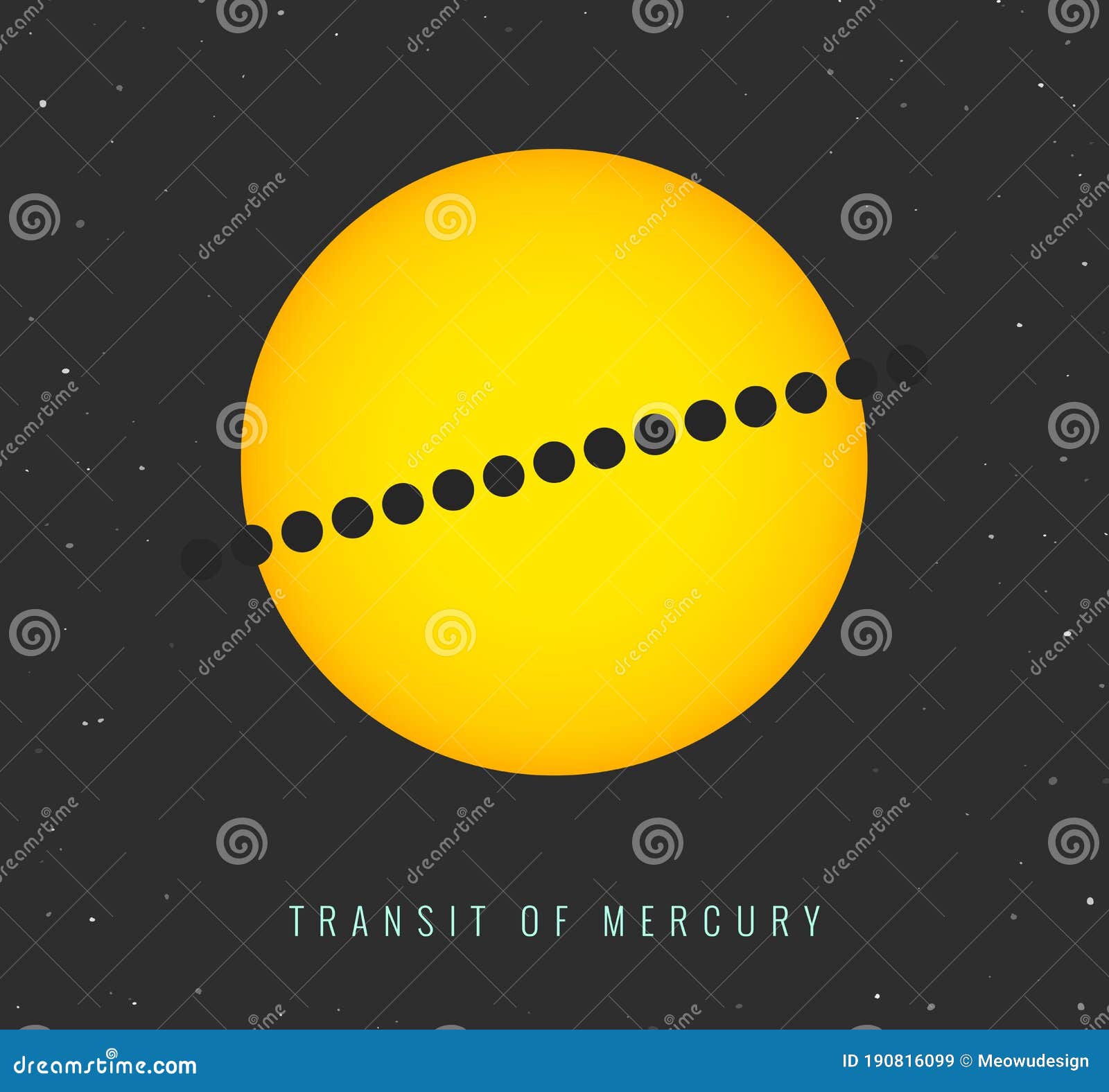 Transit of Mercury. Astronomical Phenomenon Vector Illustration Stock ...