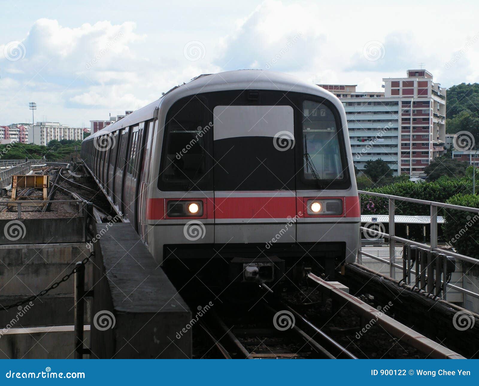 Transit Train Approach Station Stock Photo - Image of commute, rapid ...